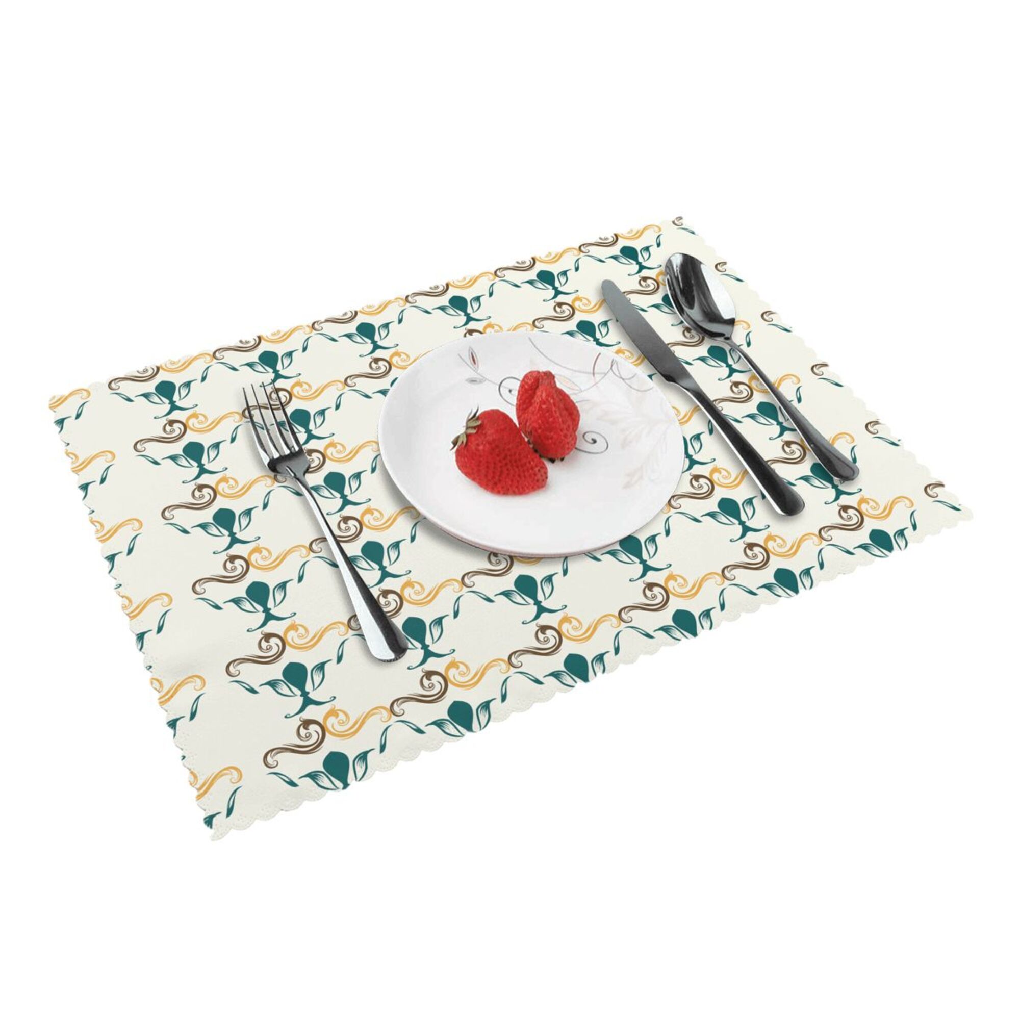 Home Color Illustration Border Background Placemats Set Of 4 Washable ...