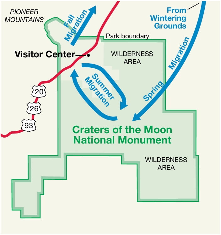 Home Comforts Deer Migration Map Craters Of The Moon National Monument And Preserve Vivid