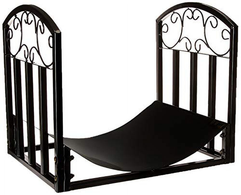 Home-Complete Firewood Rack Holder with Decorative Scroll Design- Metal ...