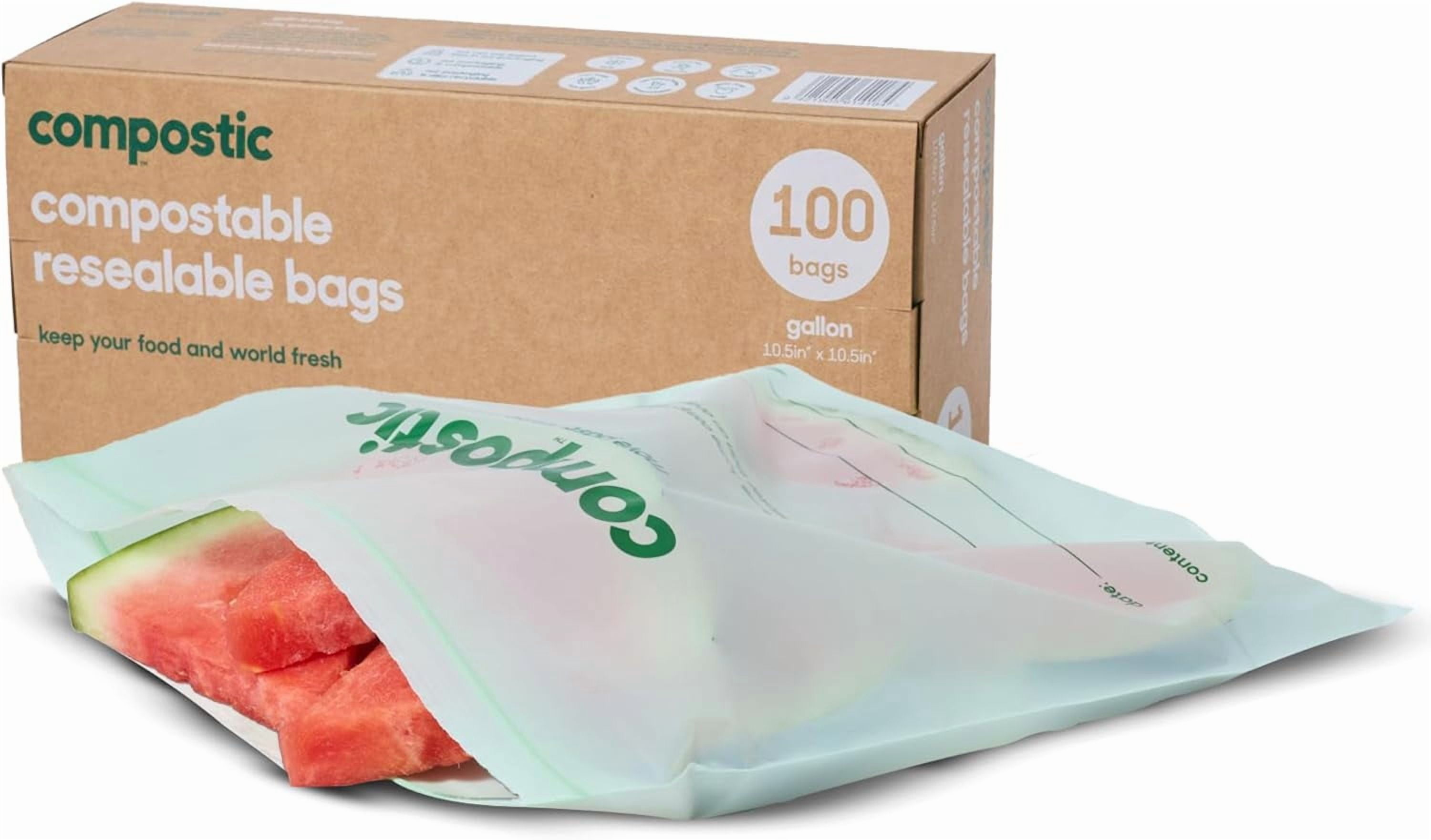 Home Compostable Resealable Gallon Bags, Microwave & Freezer Safe ...
