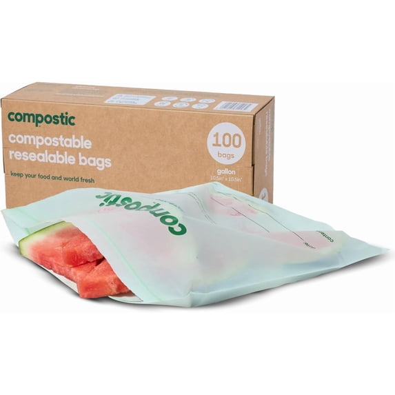 Home Compostable Resealable Gallon Bags, Microwave & Freezer Safe ...