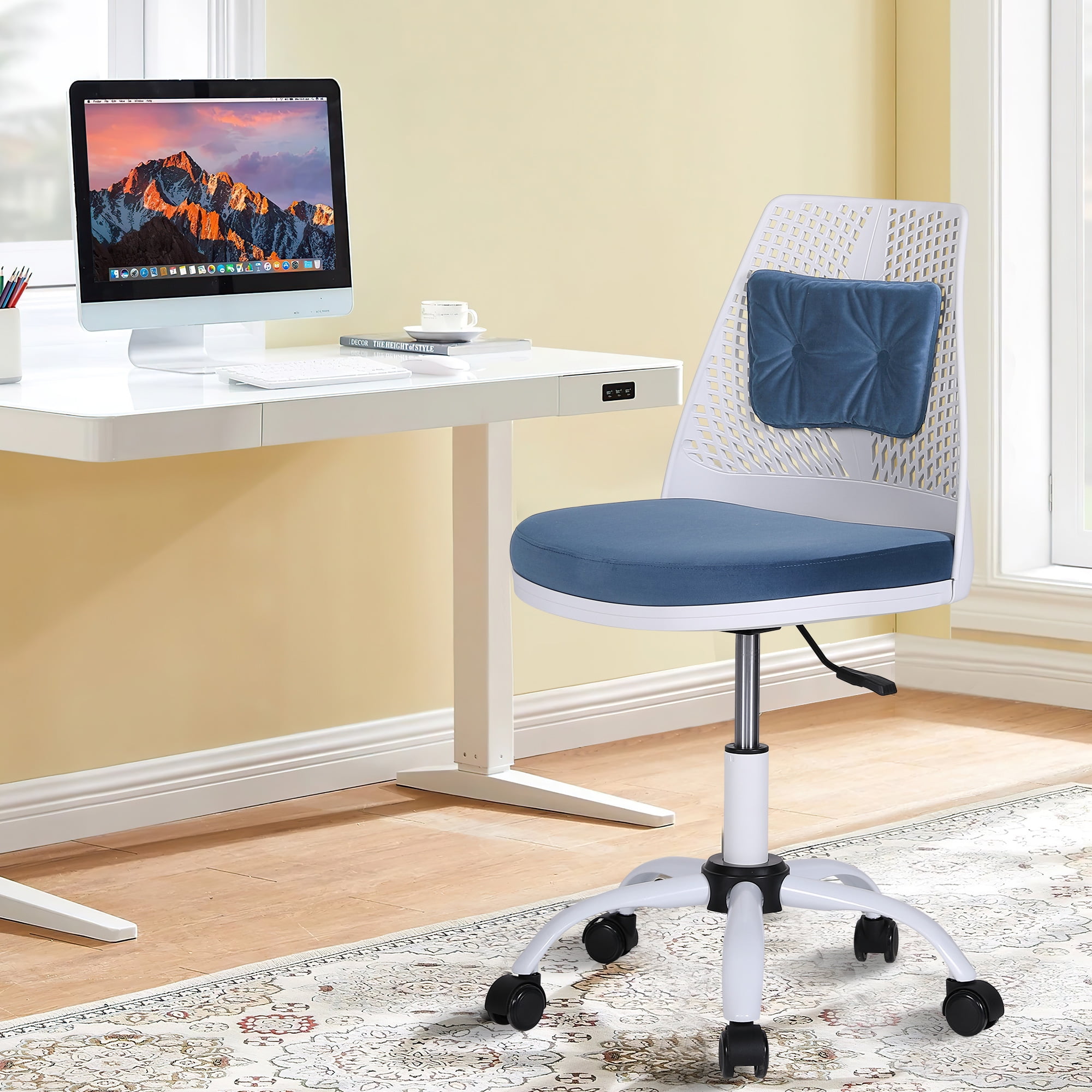 Home Computer Desk Chair, SYNGAR Velvet Swivel Office Chair with ...