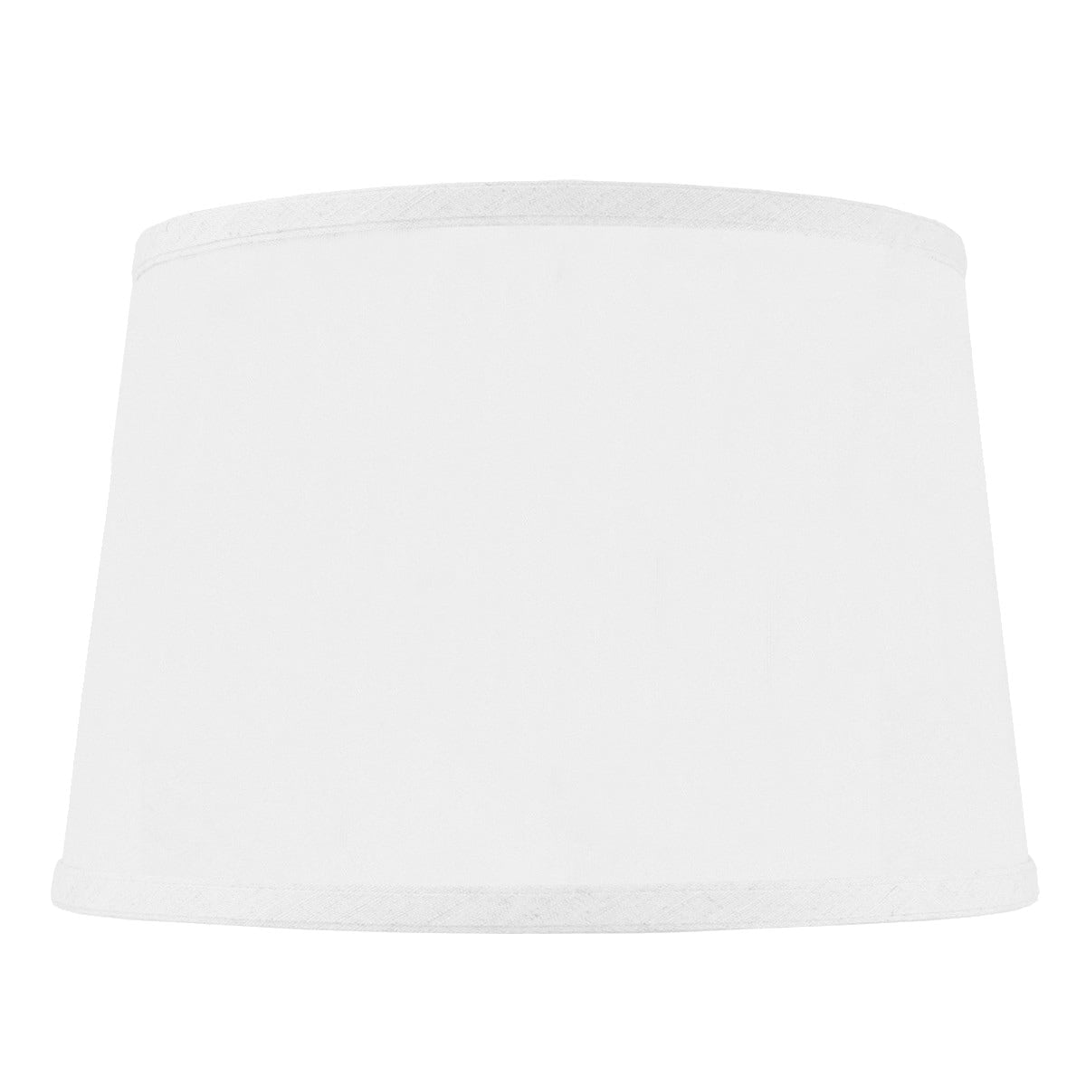 Home Concept 10"x12"x8" Hardback Shallow Drum Lamp Shade in White Linen ...