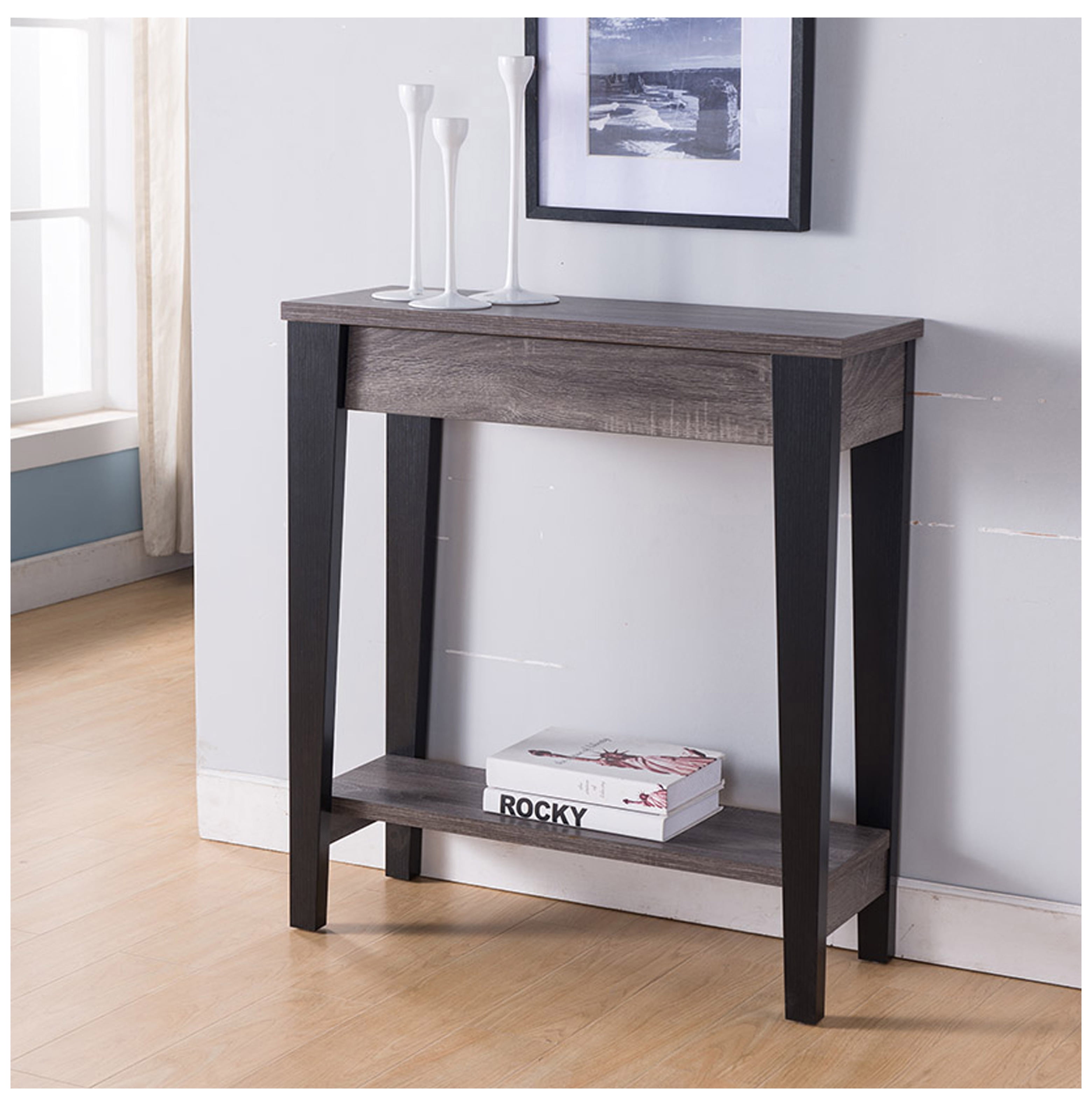 Home, Console Table, Display Table with Drawer and Bottom Shelf in ...
