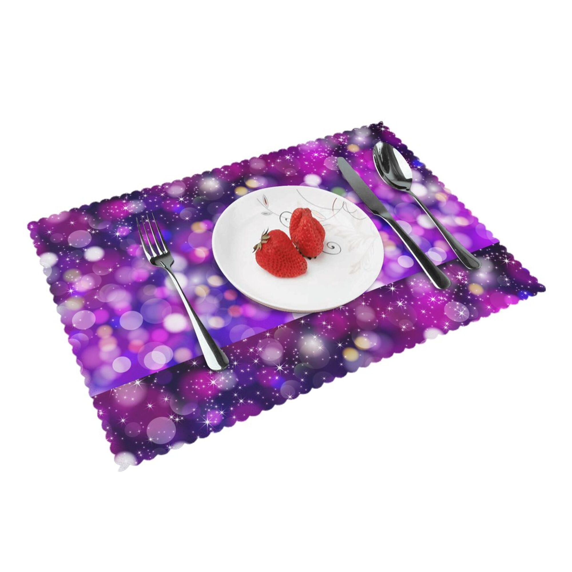 Home Cool Light Effect Background Placemats Set Of 4 Washable Wipeable ...