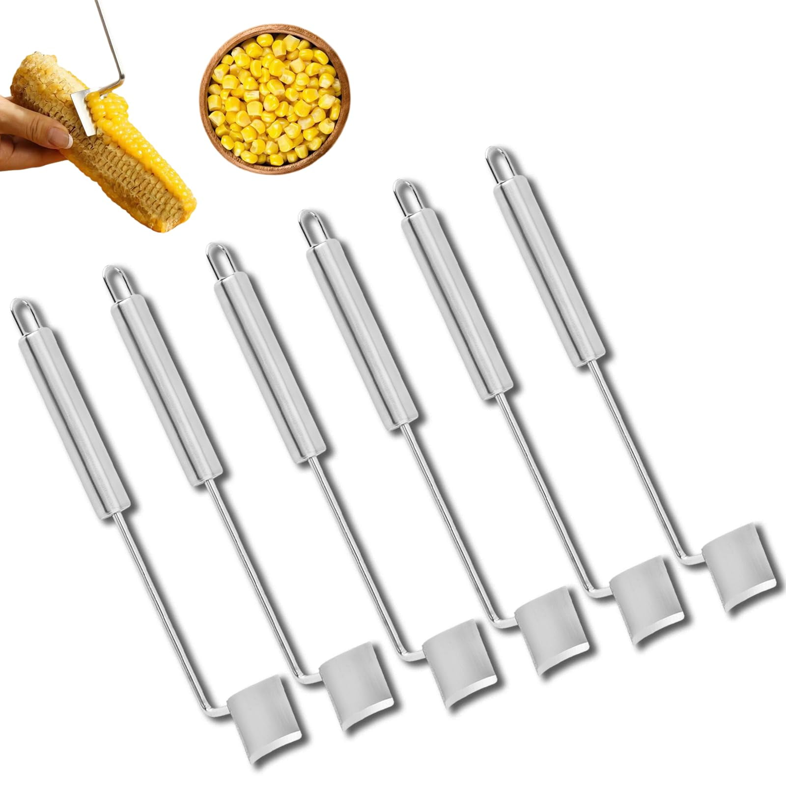 Home Corn Peeler, Long Handle Stainless Steel Corn Stripping Tool ...