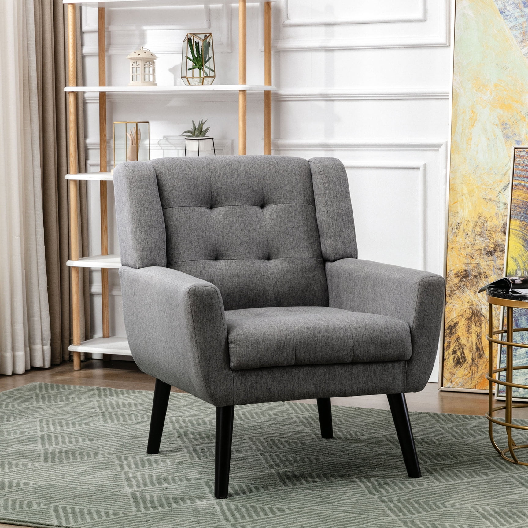 Home Corner Chair / Soft Cushioned Seat, Curved Back, Quick Assembly ...