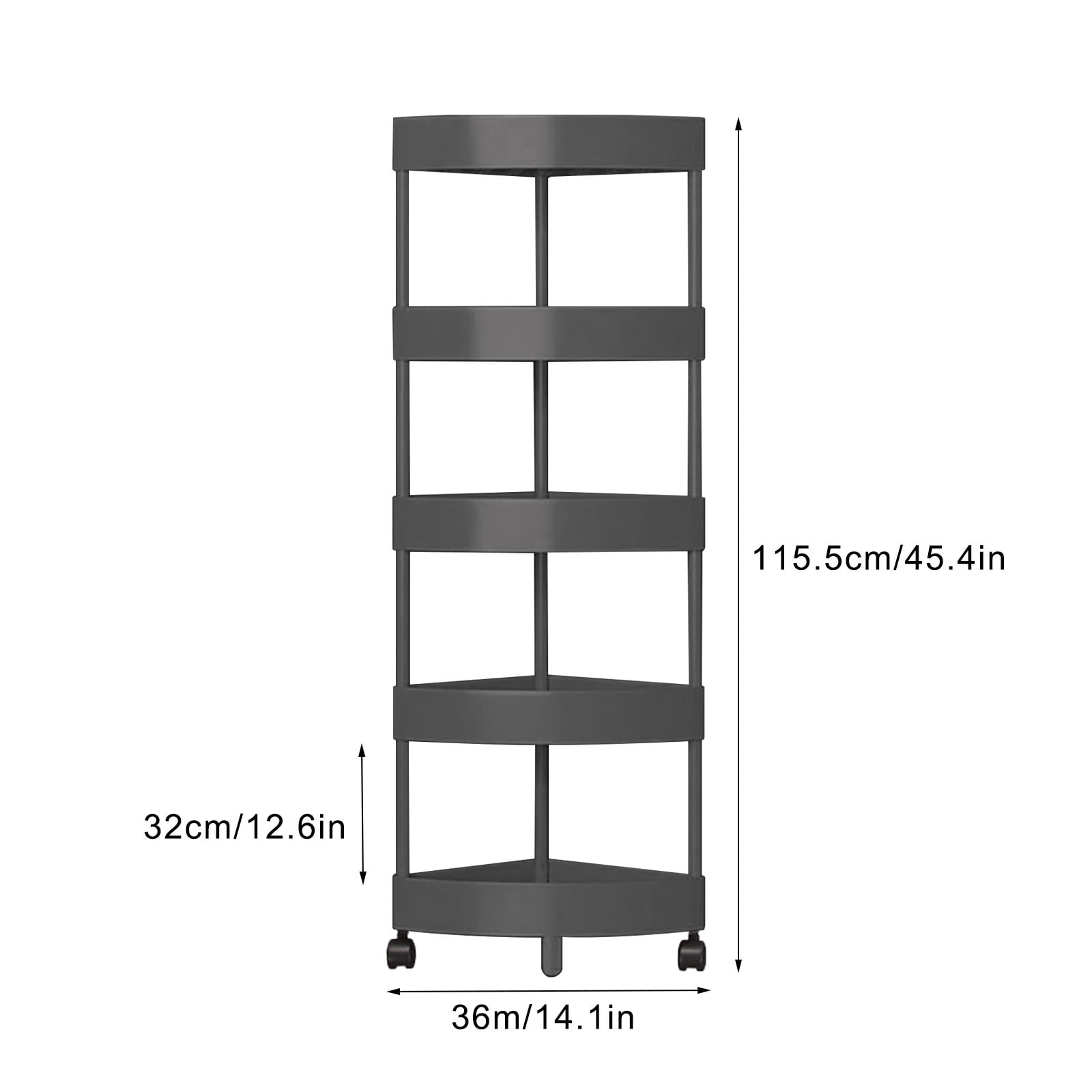 Home Corner Shelves 5-Layer Punch-Free Bathroom Corner Storage Rack ...