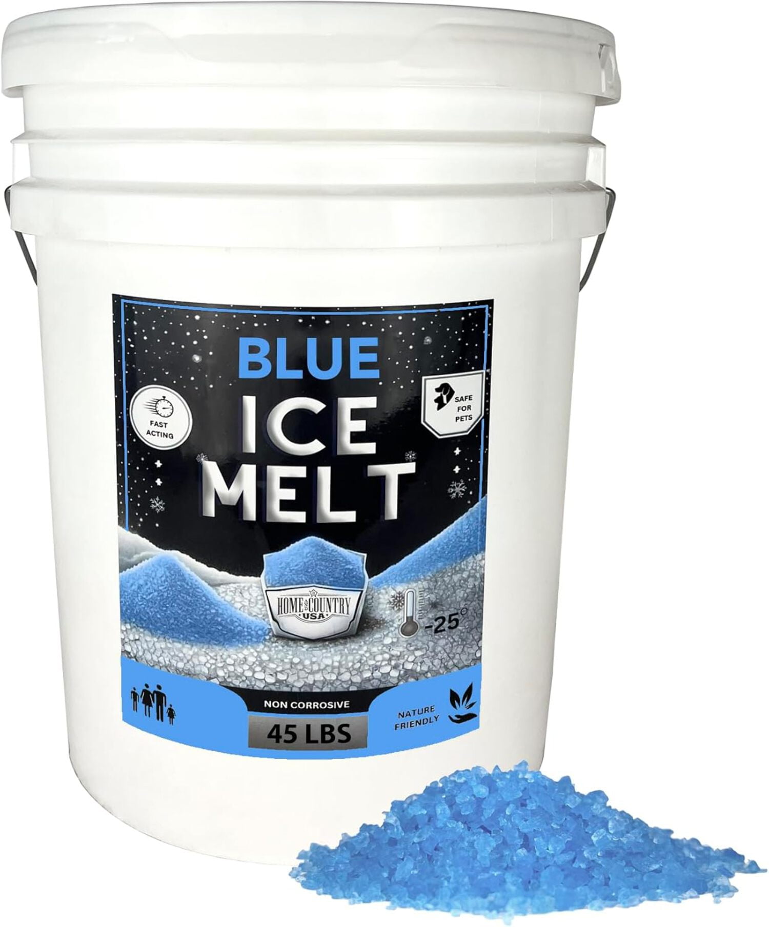 Home and Country USA Blue Ice Melt Pail Effective to -25°F, Eco ...