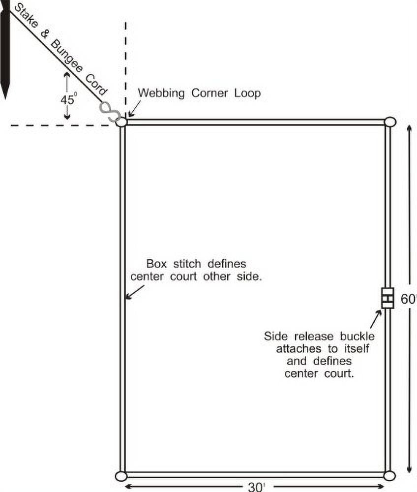 Home Court 1-inch Non-Adjustable 30-ft Grass Setup Boundary - W25G ...