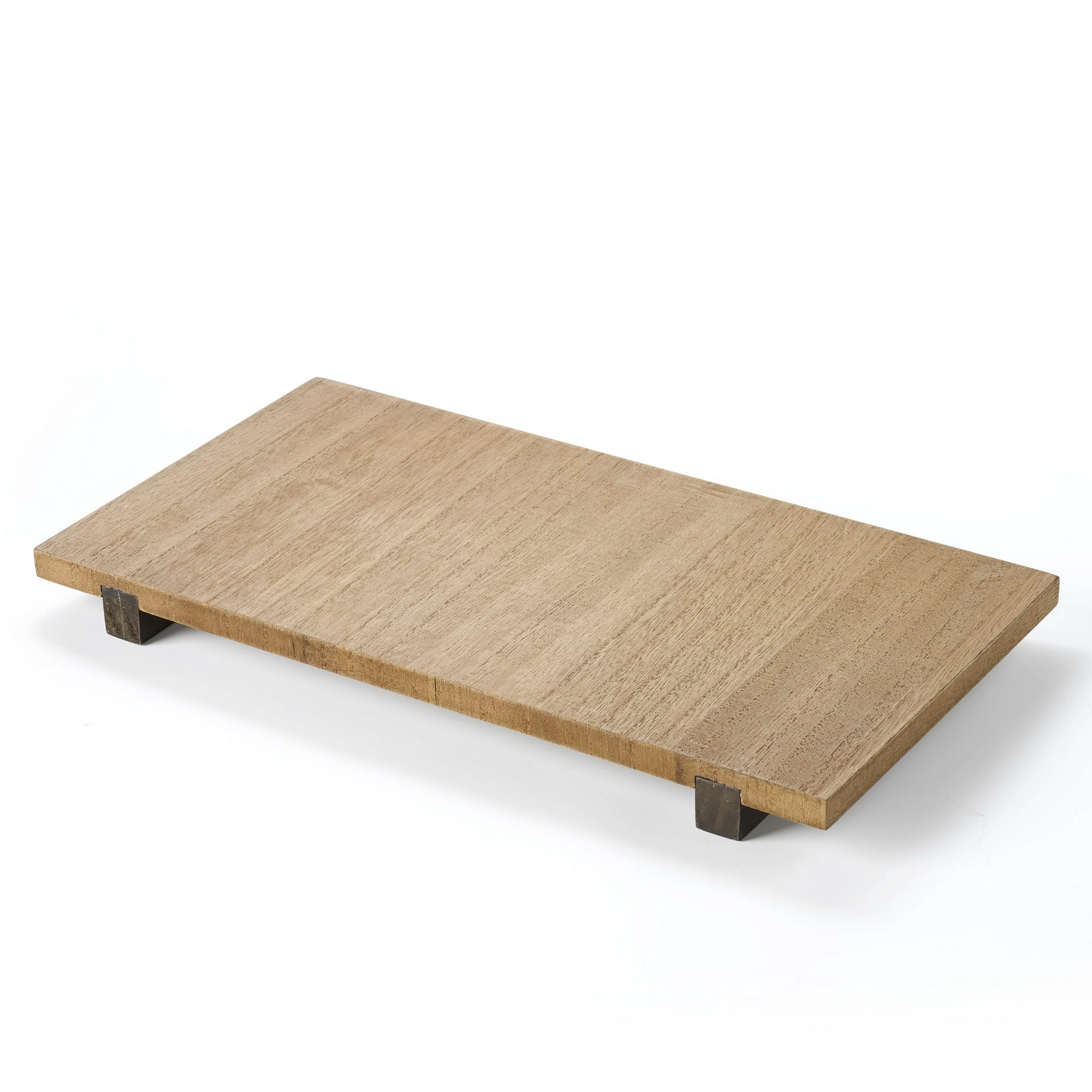 Home Décor Collection 8" x 15" Natural Wood Riser Decorative Tray ...