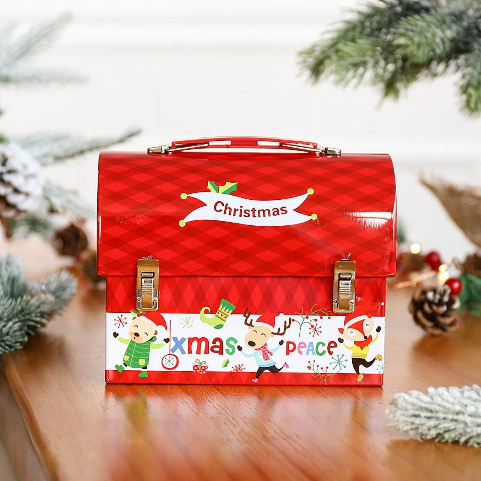 Home Deals Christmas Gift Packaging Box Tin Hand Carrying Money Can ...