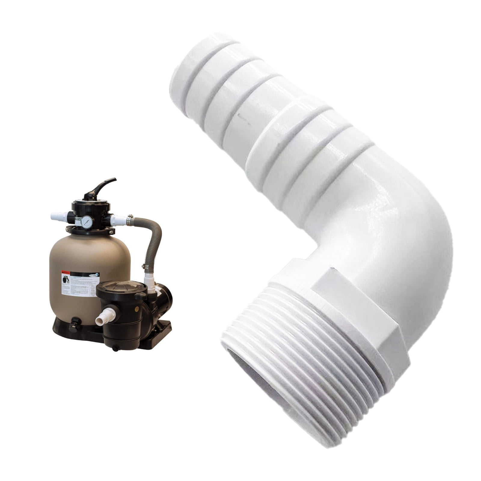 Home Decor 1 1/2 Inch 90 Elbow Pool Hose Adapter Fitting For Above ...