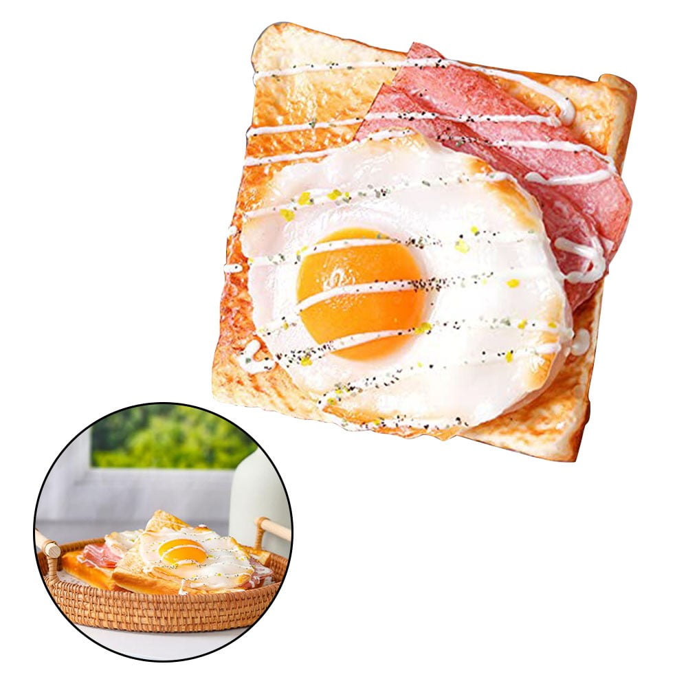 Home Decor 1 Piece Simulated Fried Egg Toast Simulated Bread Slice ...