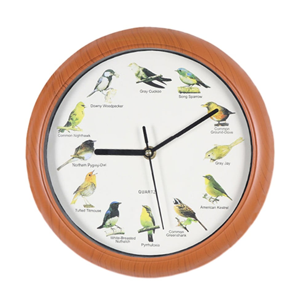 Home Decor 10Inch Quartz Singing Bird Wall Clock with Names Songs for ...