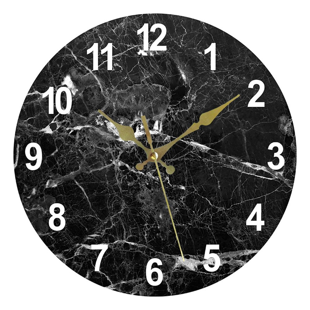 Home Decor 12In Marble Texture Wall Clock Marble Texture Clocks Round ...