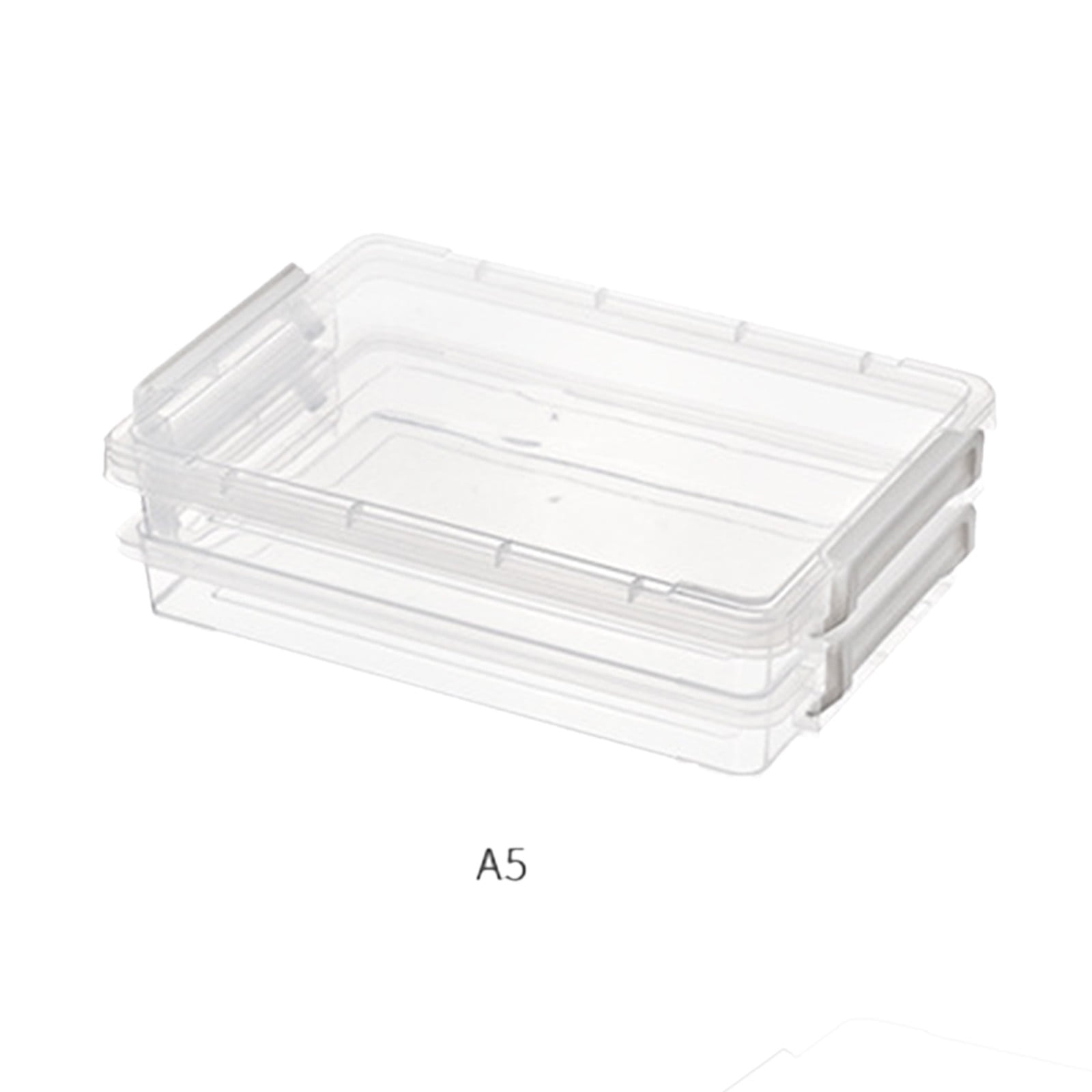 Home Decor 2 Pcs Plastic Storage With Latching Lids Clear File Portable ...