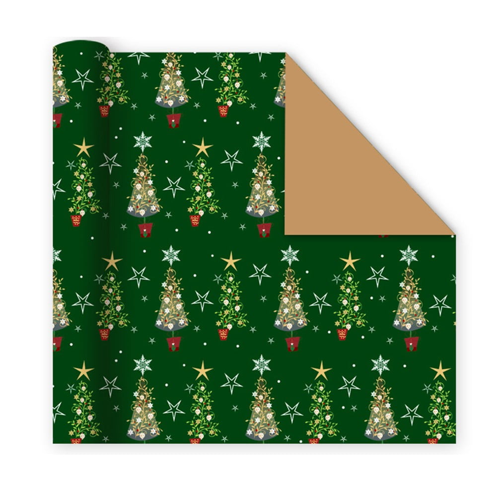 Home Decor 4Pc Christmas Wrapping Paper Vintage Kraft Paper Bouquet ...