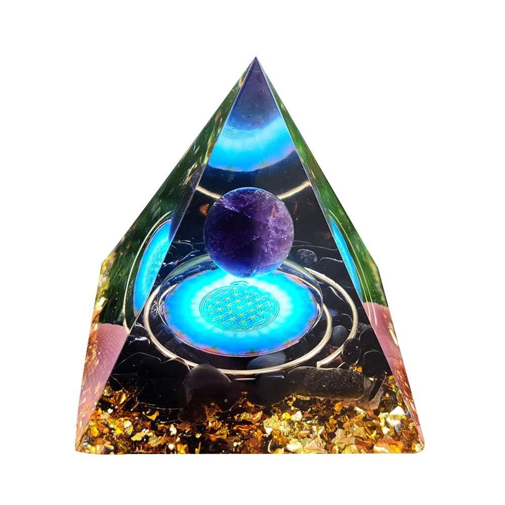 Home Decor 5cm Natural Stone Pyramid Amethyst Heal Crystal Energy ...