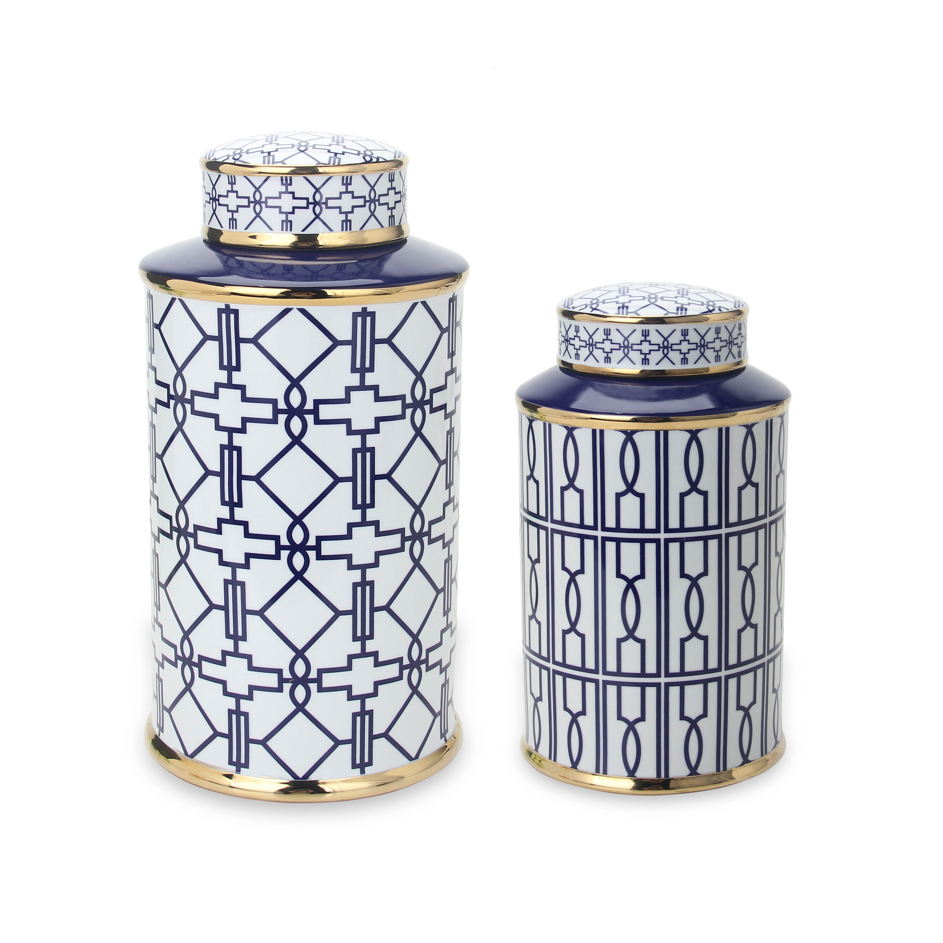 Home Decor Accessories Elegant White Ceramic Ginger Jars with Blue ...