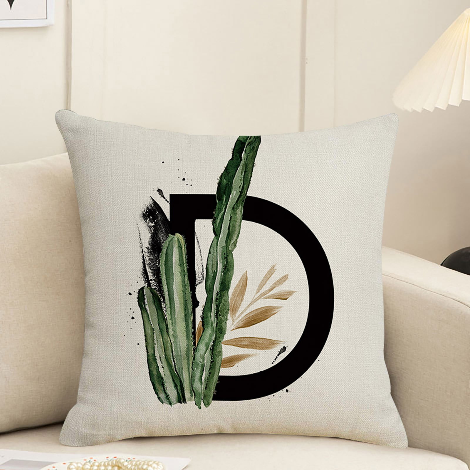 Home Decor Alphabet Decorative Pillow Covers 18x18 Inch Pink Letter A ...