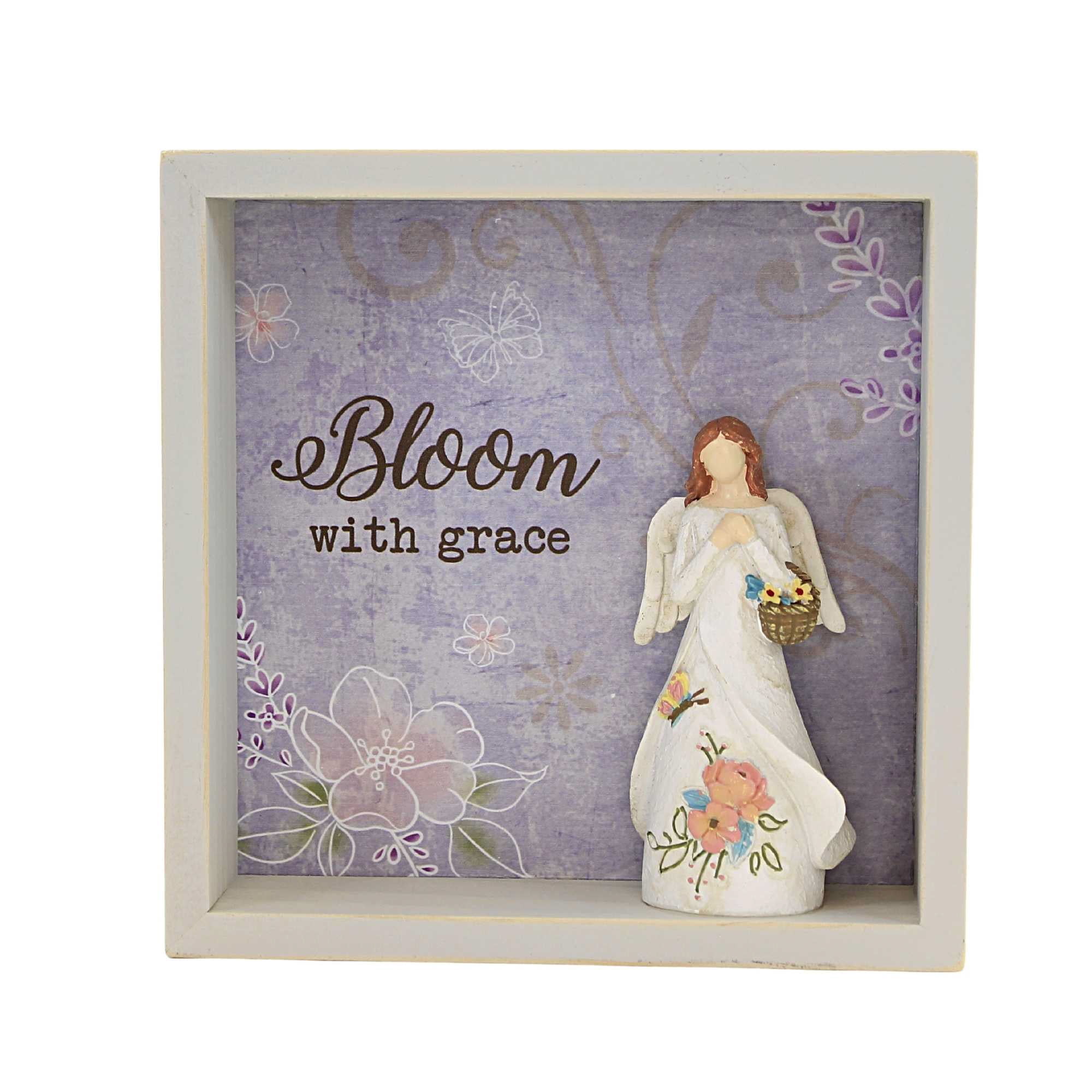 Home Decor Angel Shadow Box Wood Springtime Uplifting Message Ea16221 ...