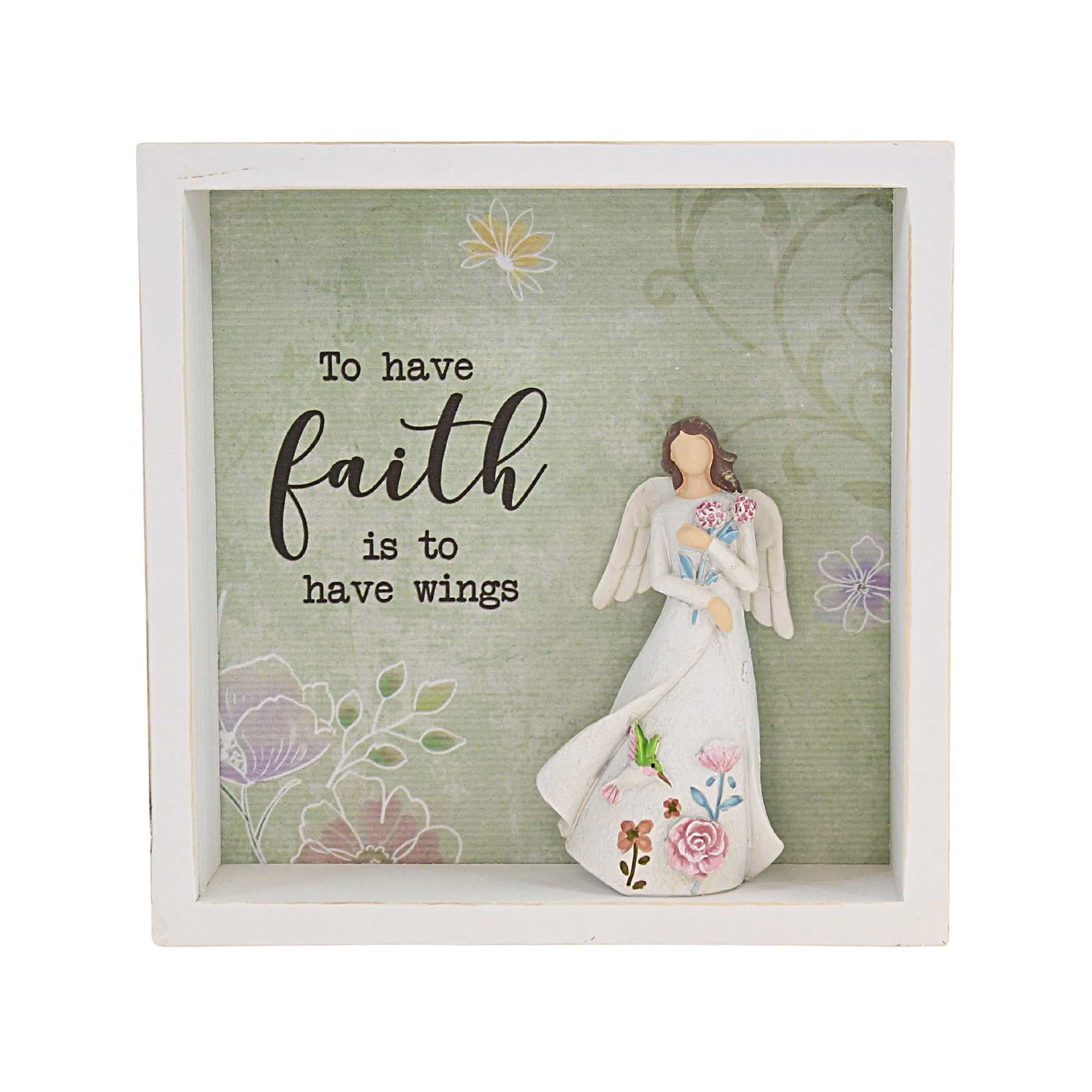 Home Decor Angel Shadow Box Wood Springtime Uplifting Message Ea16221 ...