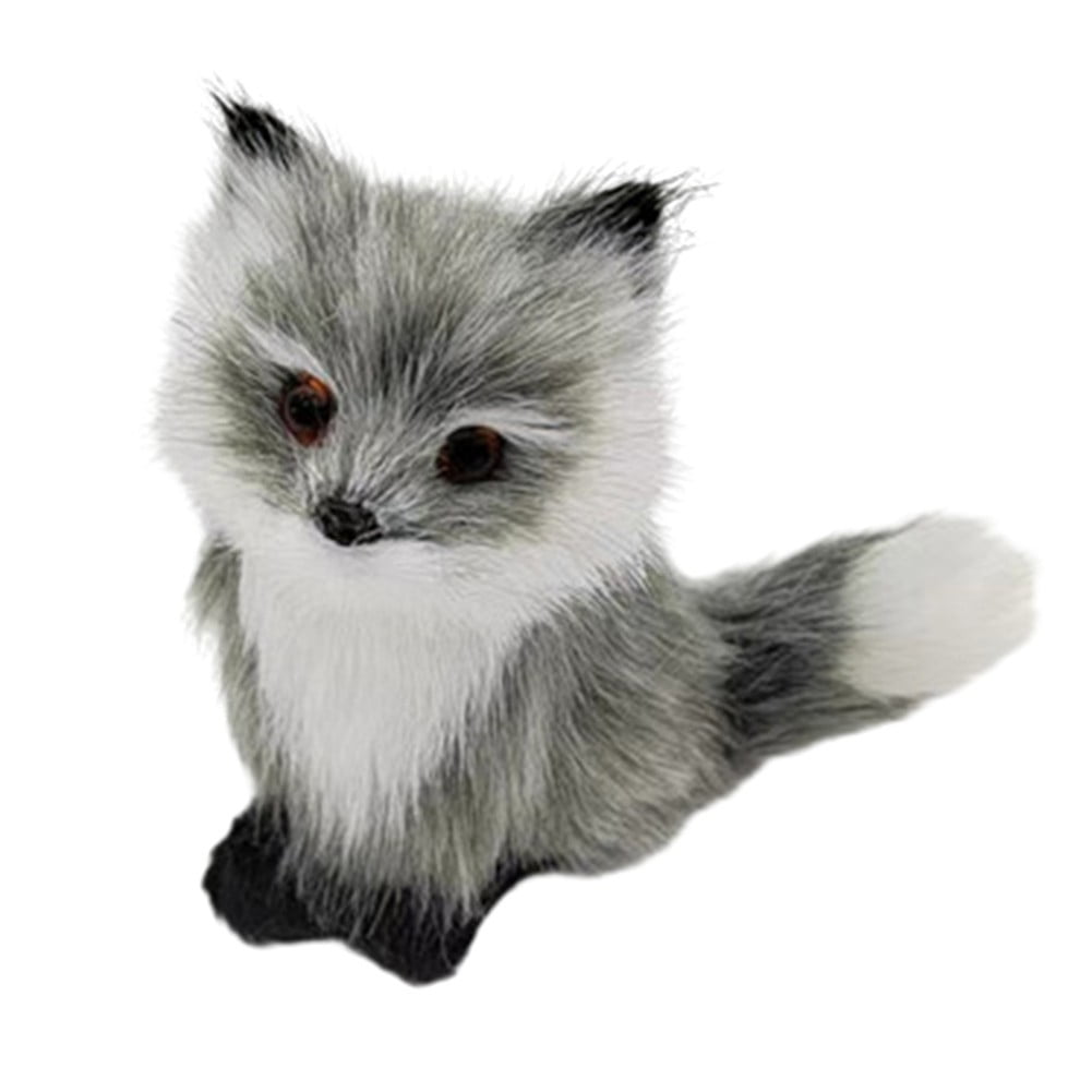 Home Decor Artificial Faux Pelt Fox Ornament Lifelike Fox Model Home ...