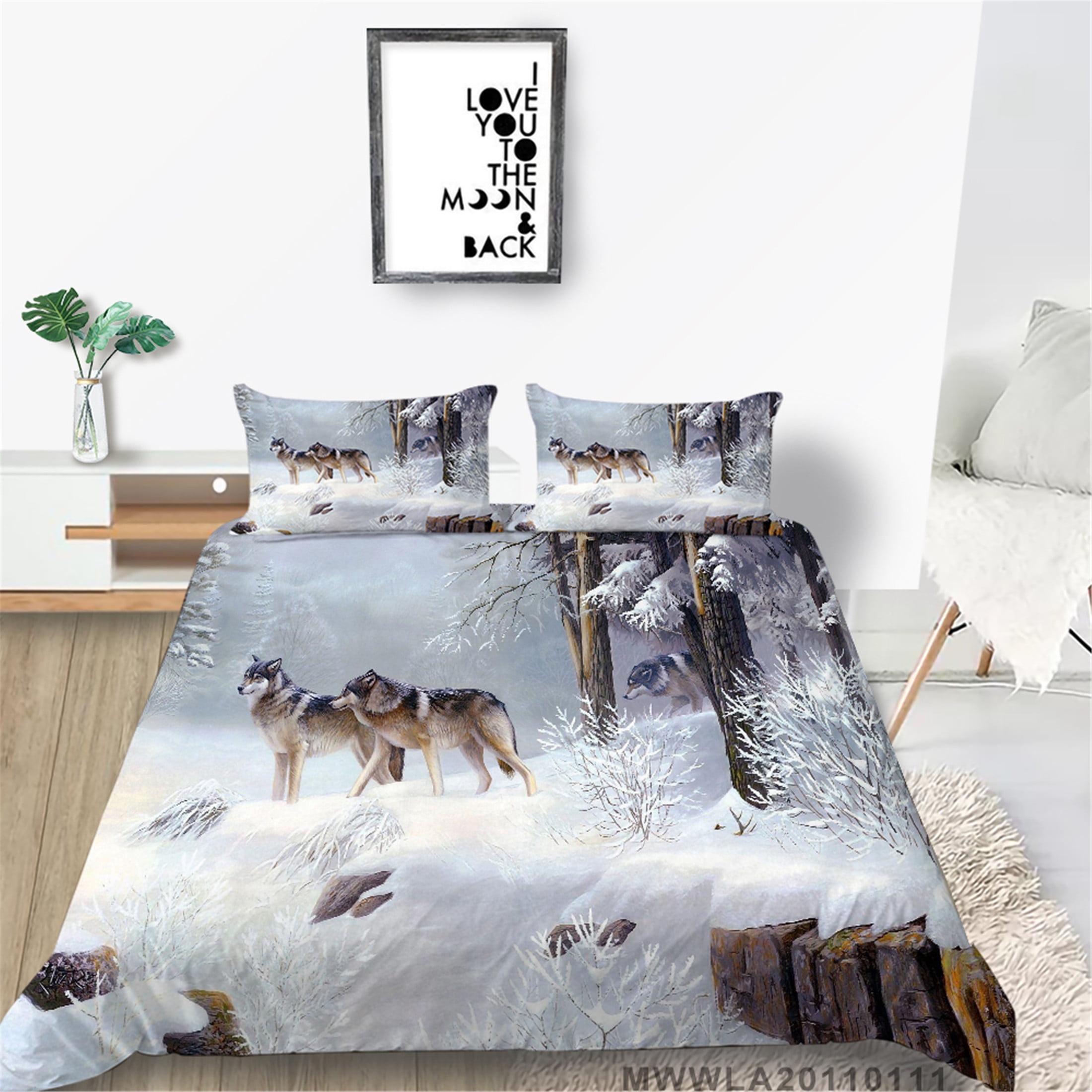 Home Decor Bedding Cover Set Unique Design 3D Wolf Printed Duvet Cover ...