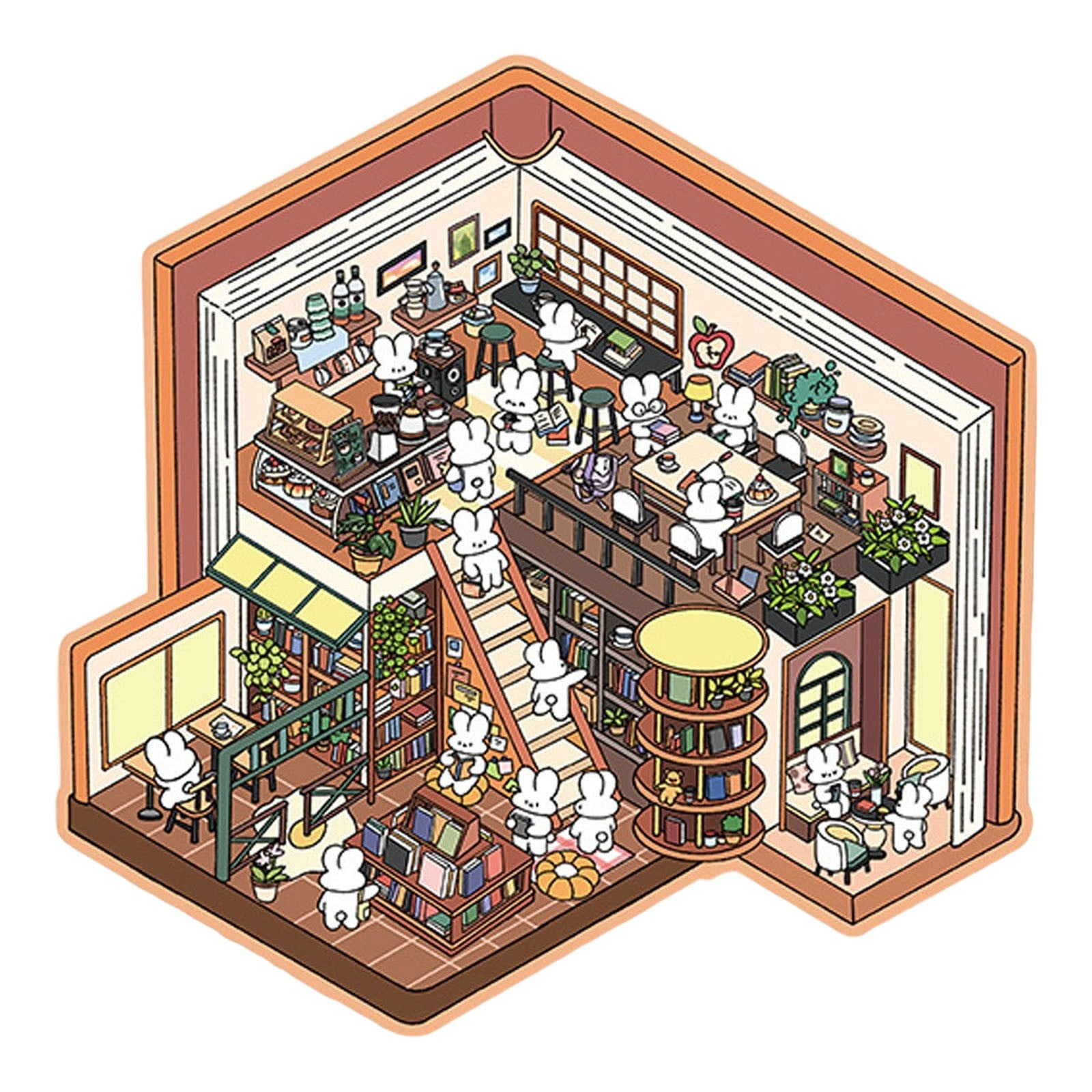 Home Decor Big DIY 3D Sticker Scene Isometric Miniature Room Sticker ...