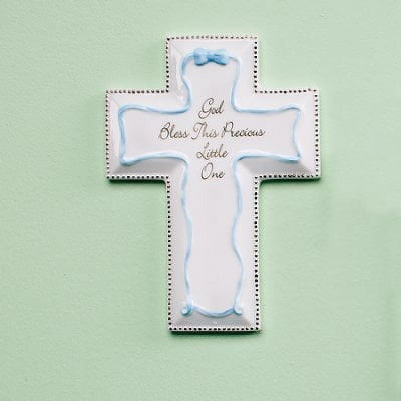 Home Decor Blue God Bless Wall Cross Porcelain Newborn Baby Religious ...