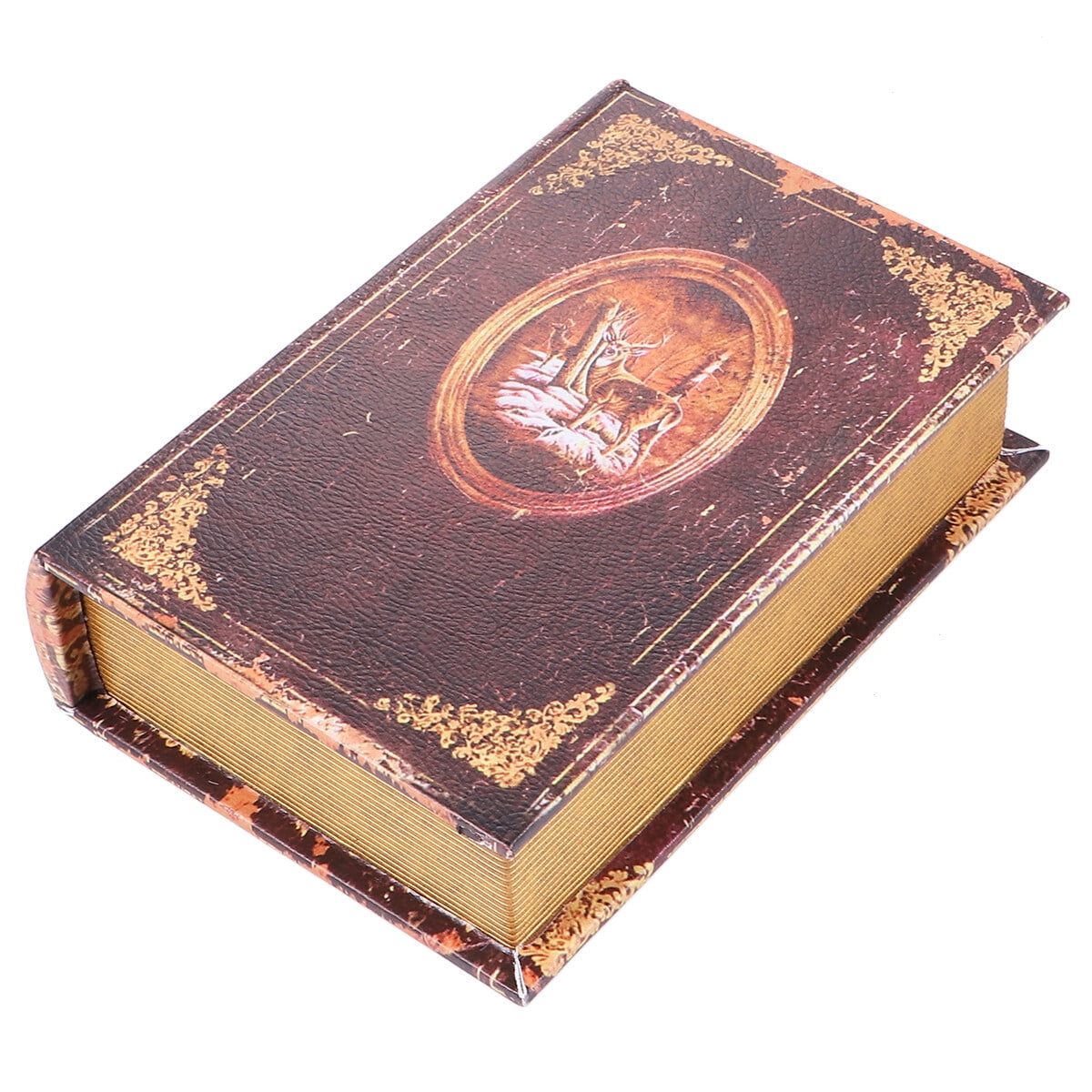 Eease Home Decor Book Box Antique Faux Wood Storage (Deer Totem S Brown ...