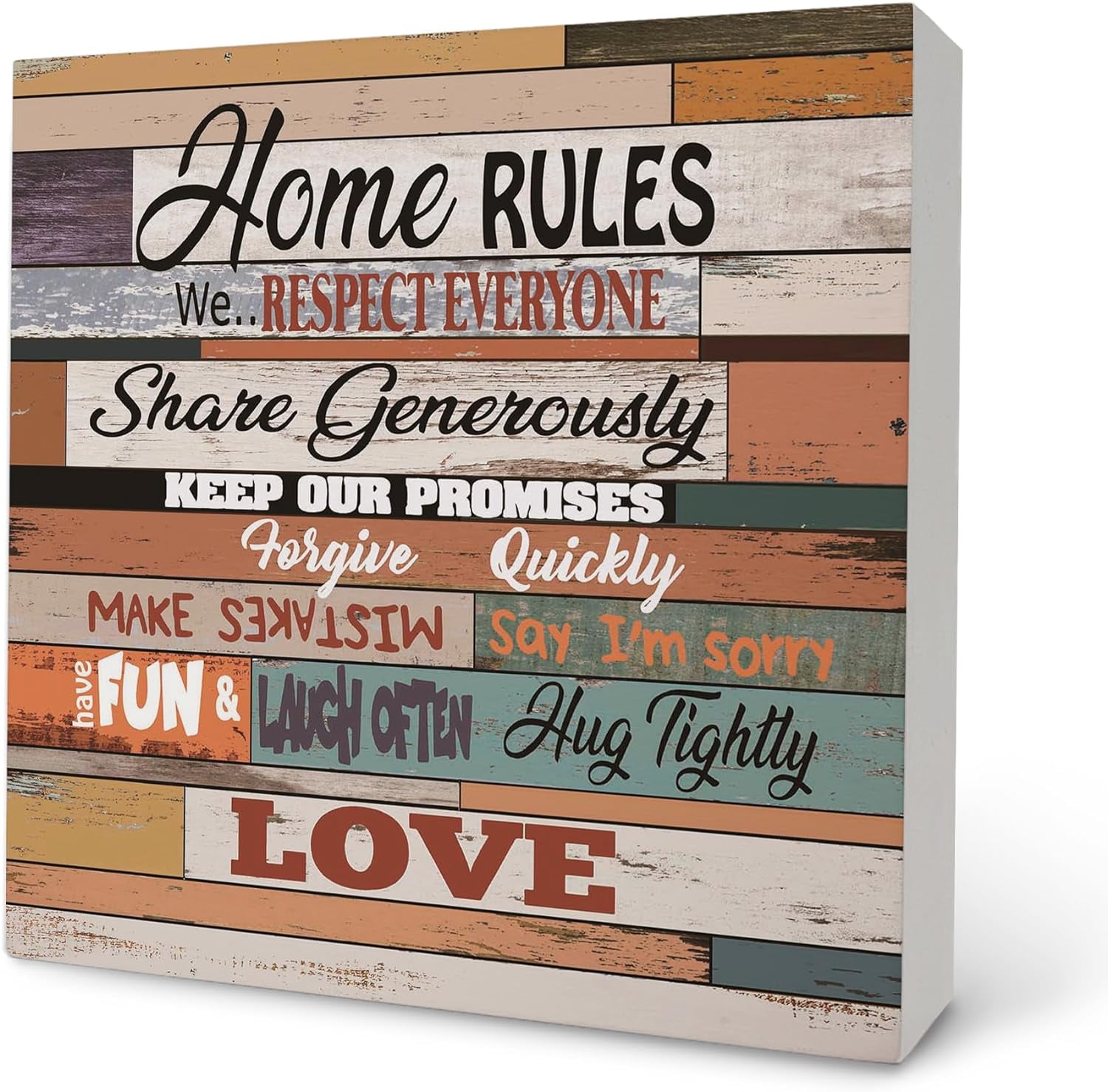 Home Decor Box Signs - Inspirational Wall Decor, Wooden Sign for Home ...