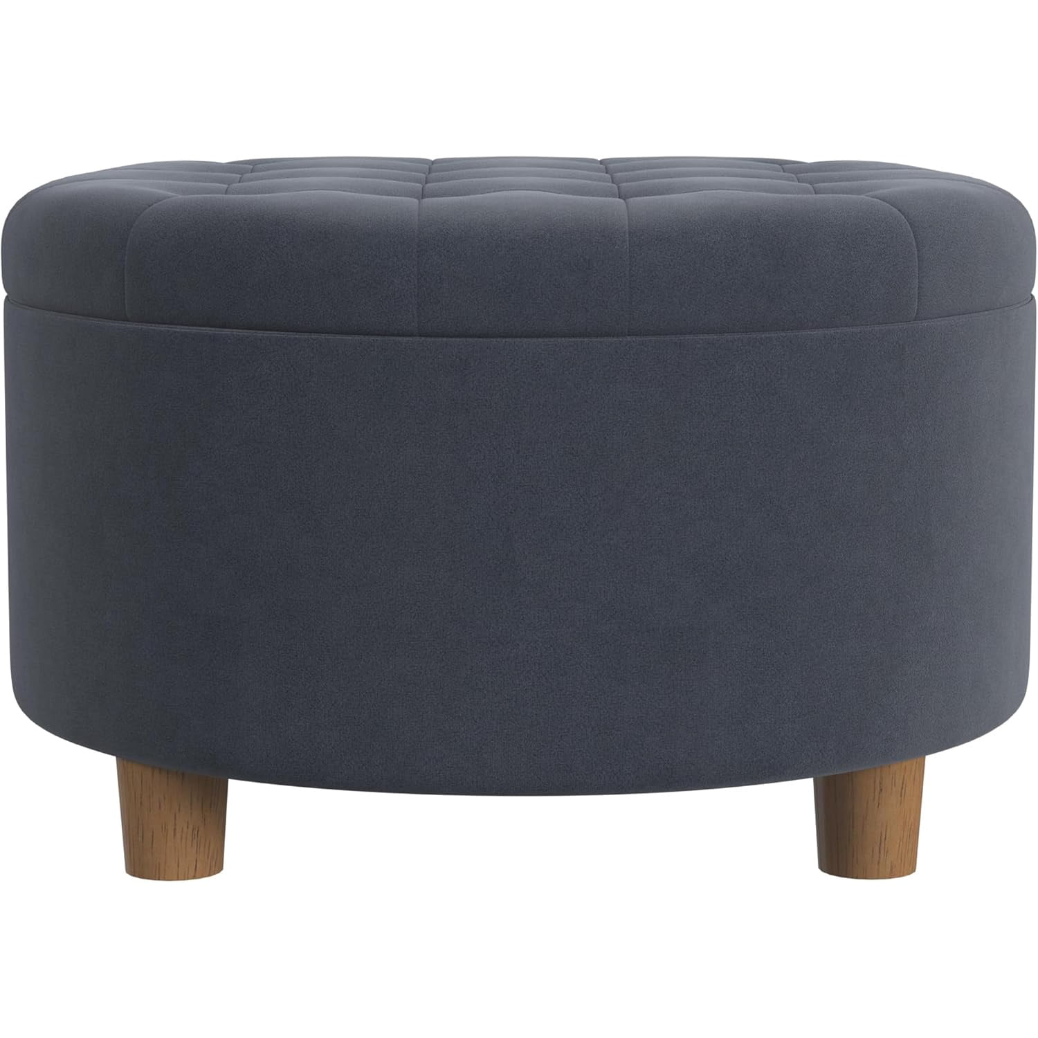 Home Decor | Button Tufted Velvet Round Storage Ottoman | Ottoman with ...