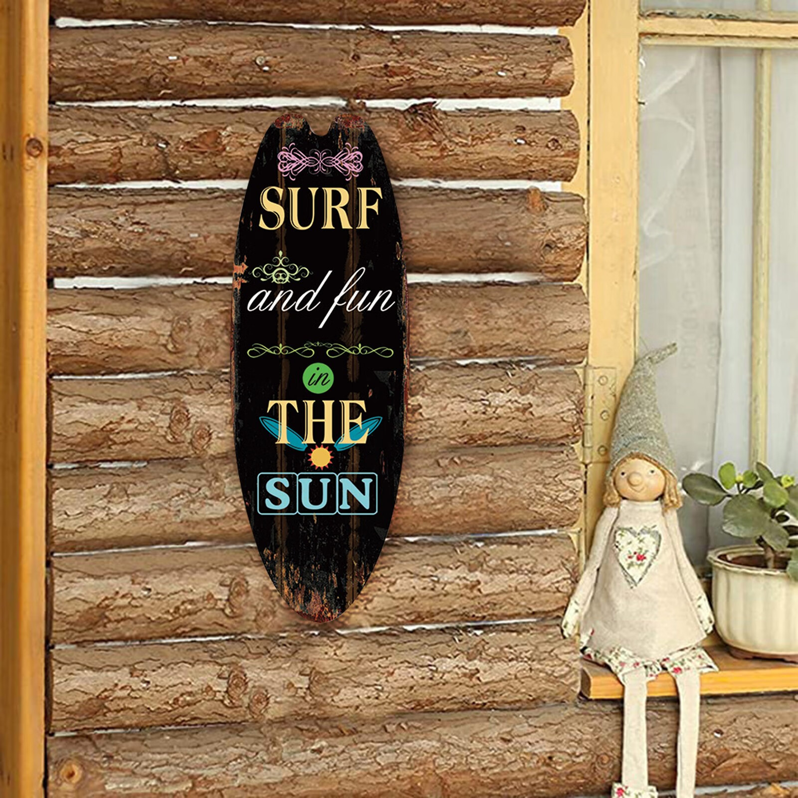 Home Decor Casual Summer Beach Surfing Door Sign Decor Sign for Home ...
