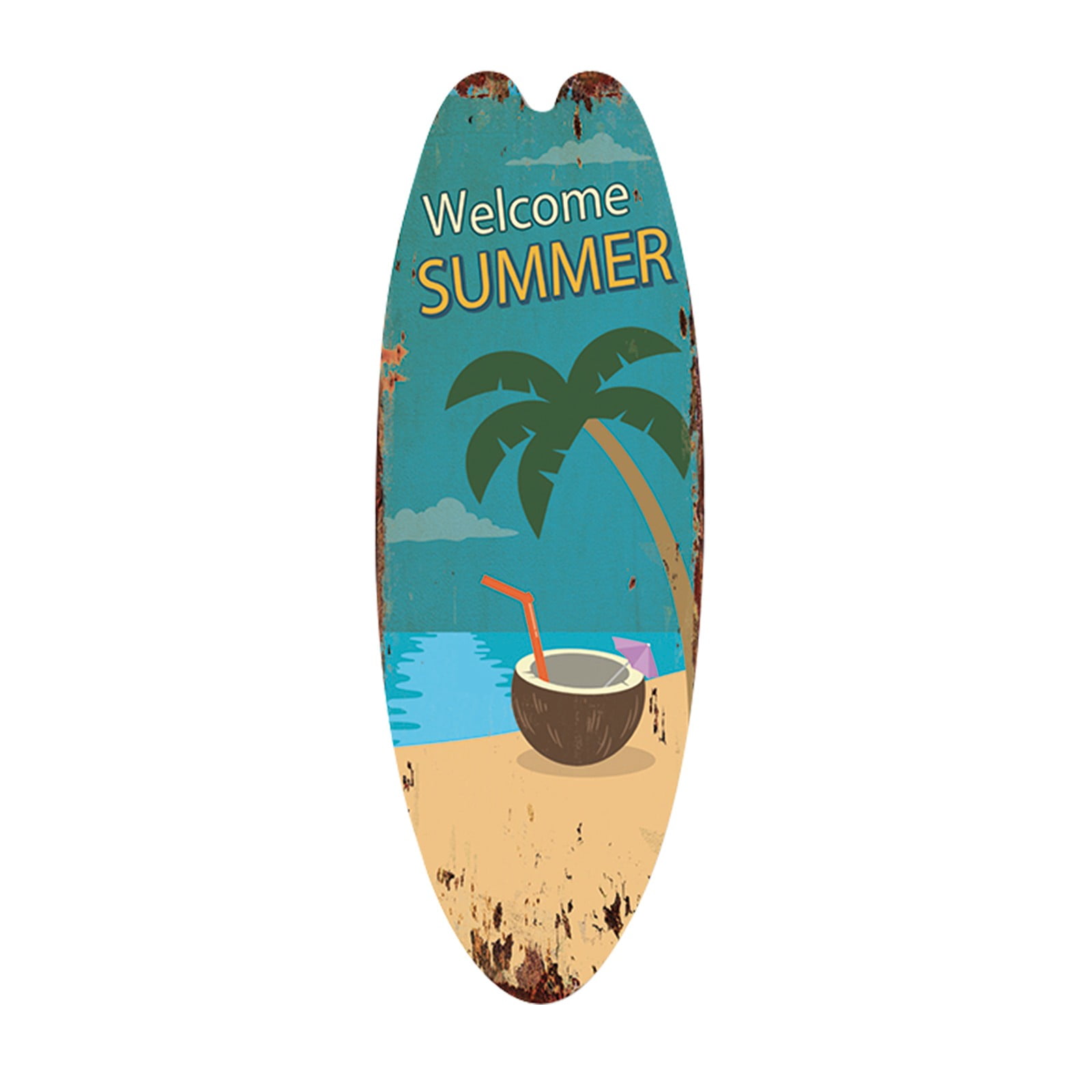Home Decor Casual Summer Beach Surfing Door Sign Sign for Bar Wall ...