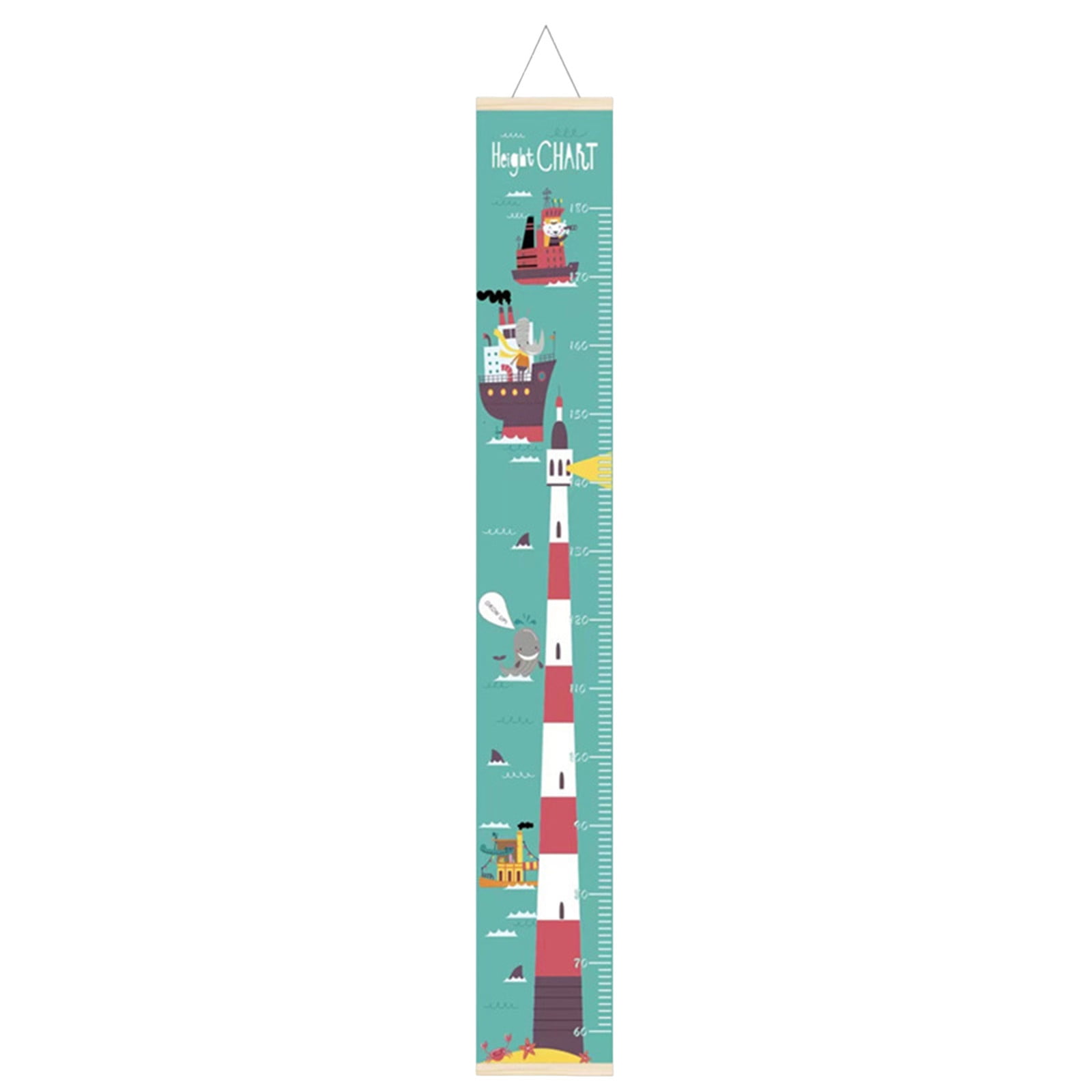 Home Decor Children'S Height Growth Chart Cartoon Pattern Canvas Height Chart Ruler Removable ...