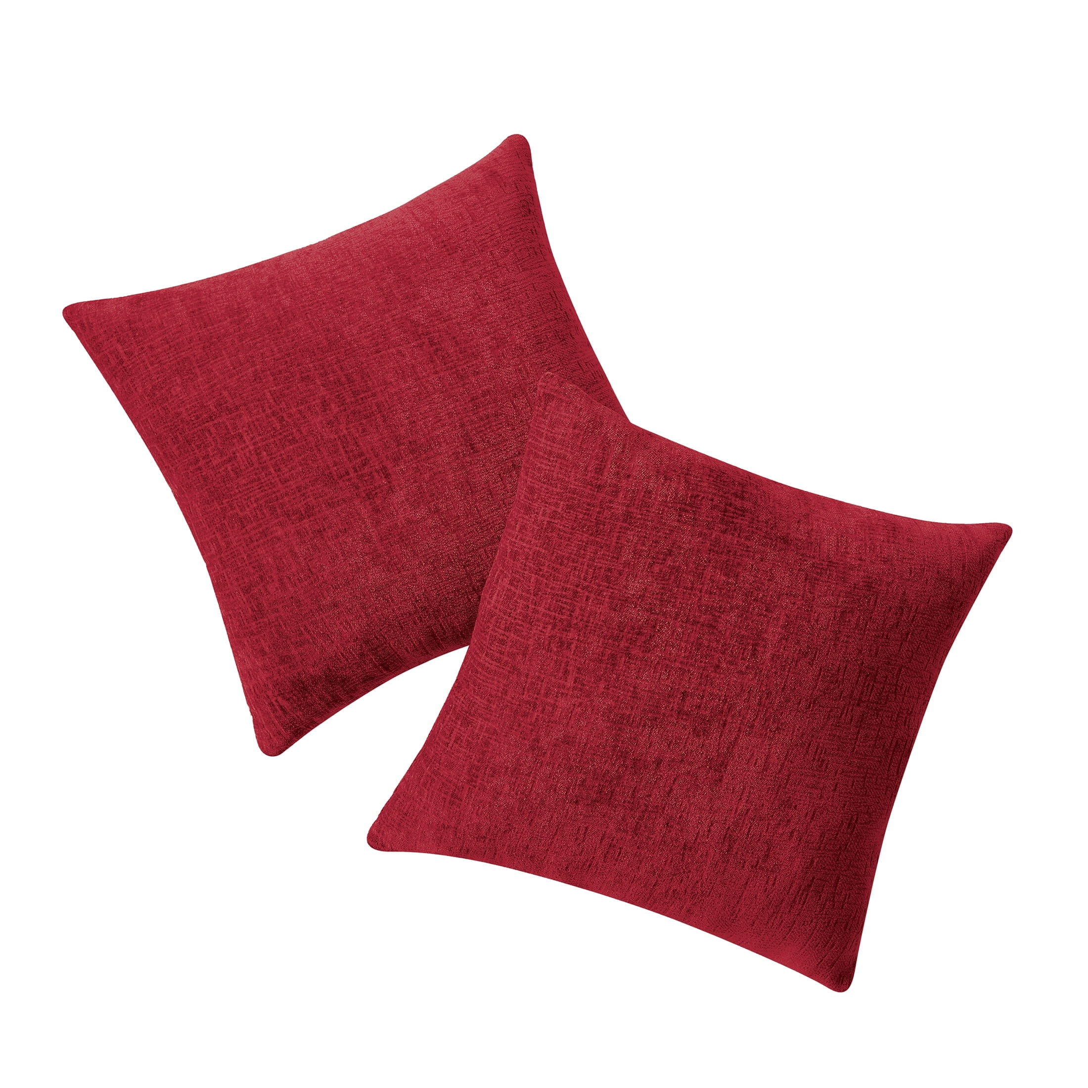 Home Decor Clearance Wivi Solid Chenille Decorative Pillow Set, Red, 18 ...