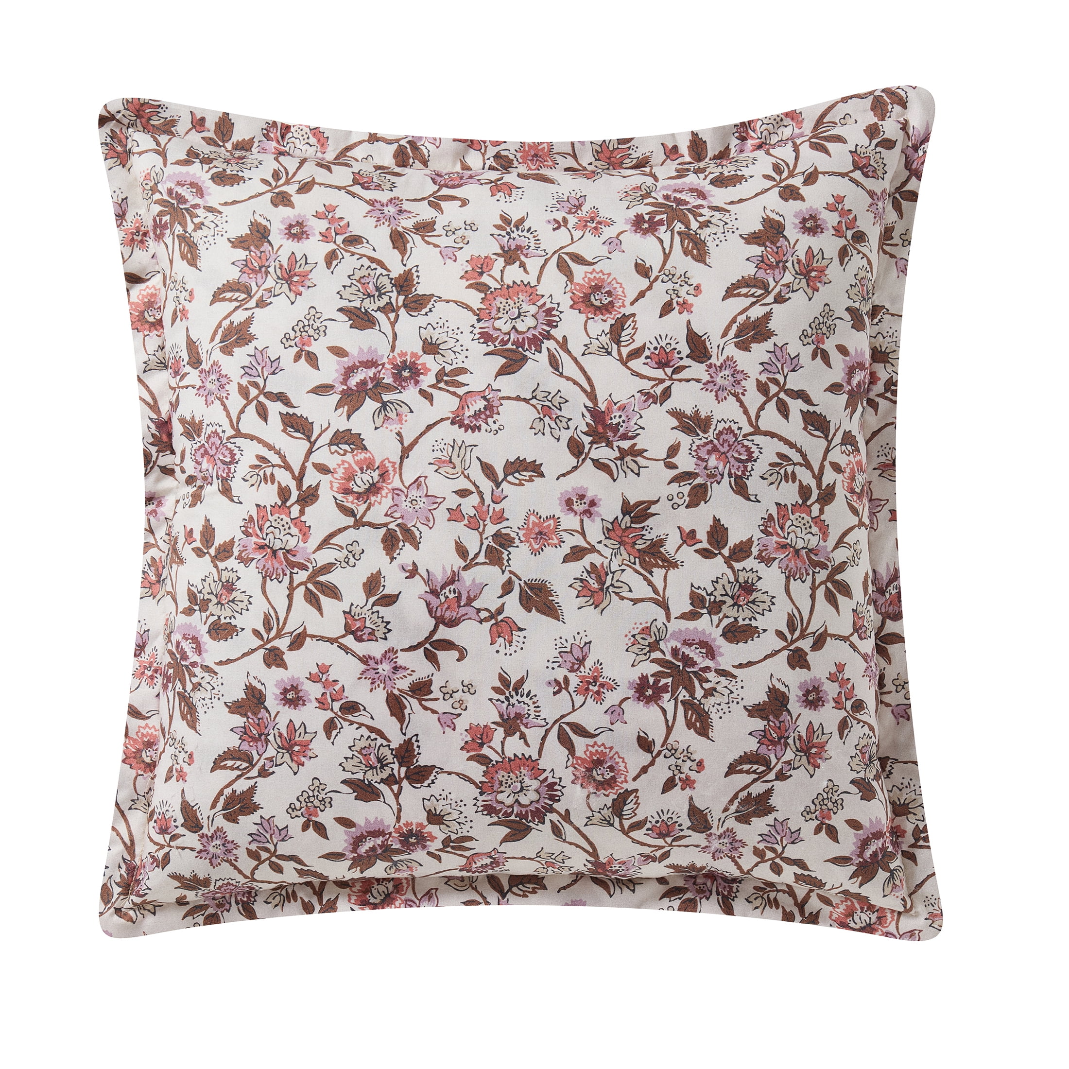 Home Decor Collection 20" x 20" Pink Vintage Botanical Floral Cotton ...
