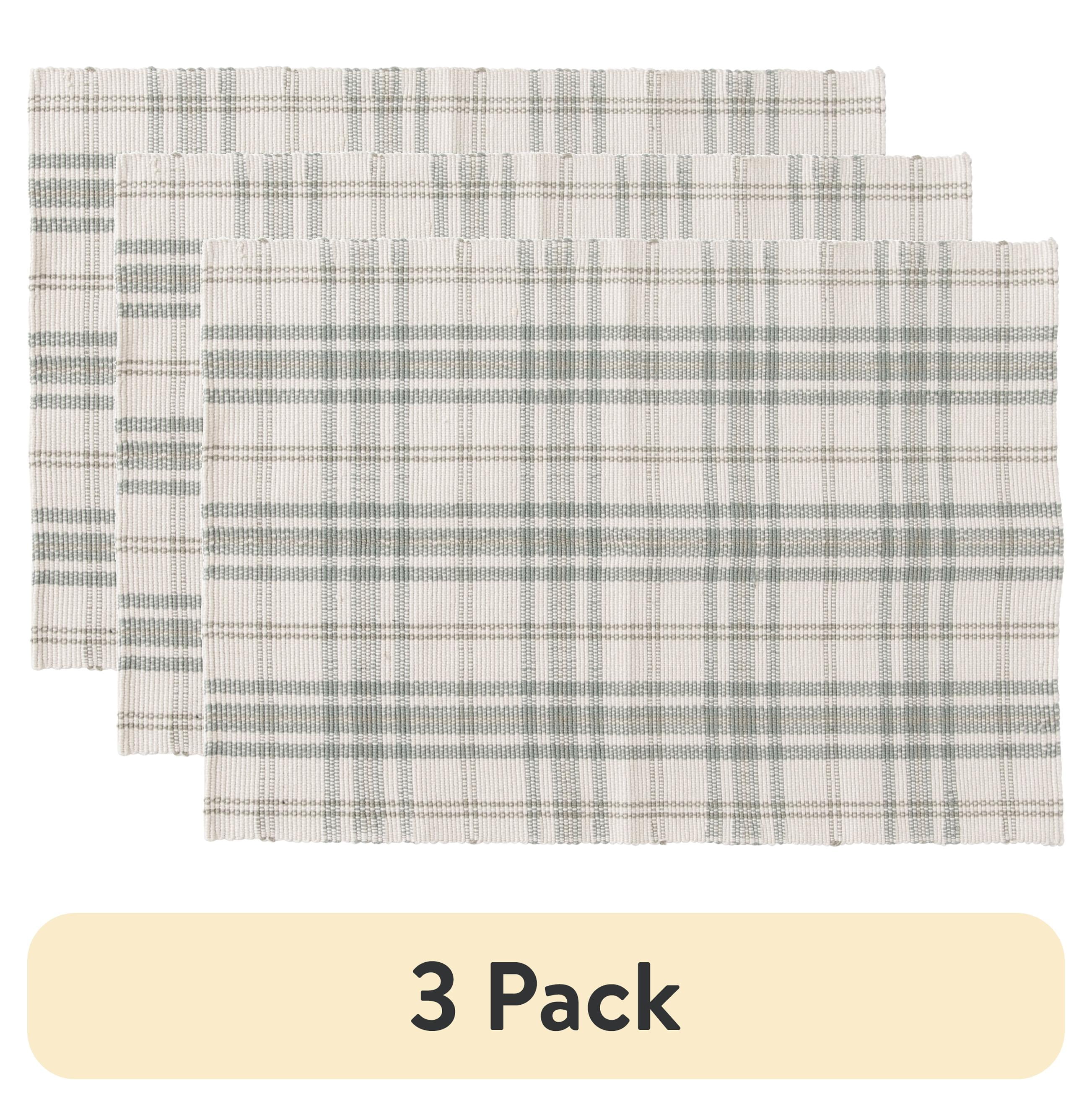 (3 pack) Home Decor Collection 24" x 36" Sage Plaid Outdoor Layering ...