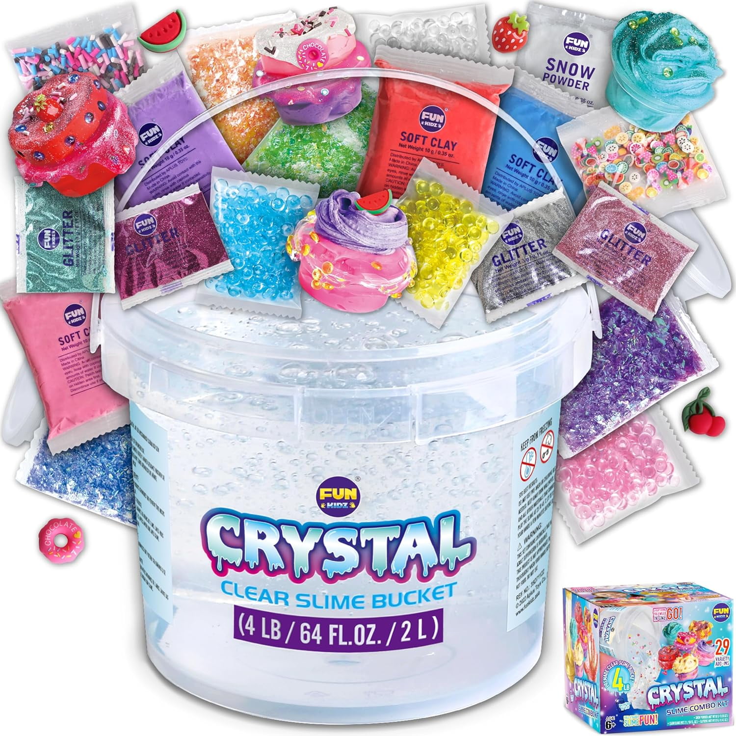Home Decor Crystal Convenient Kids Slime Bucket, Clear, 4 lb - Walmart.com
