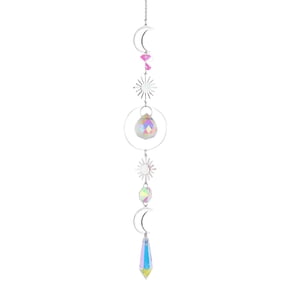 37'' Crystal Suncatchers Wind Chime, TSV Colorful Crystal Prisms Wind ...
