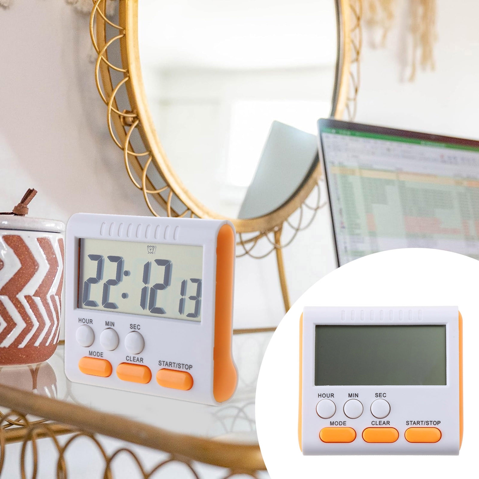 Home Decor Digital Kitchen Timer With Strong Large LCD Display 24 Hour ...