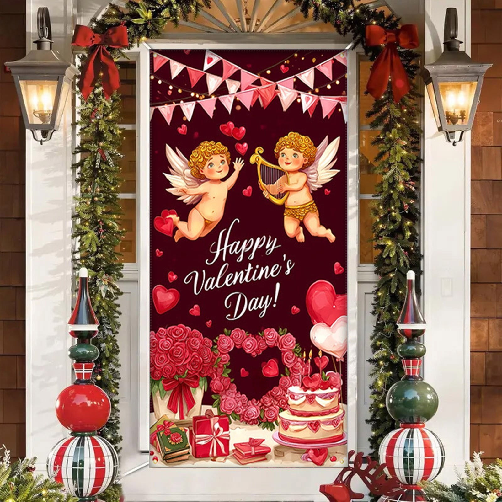 Home Decor Festive Door Curtain Holiday Hanging For Indoor Outdoor ...