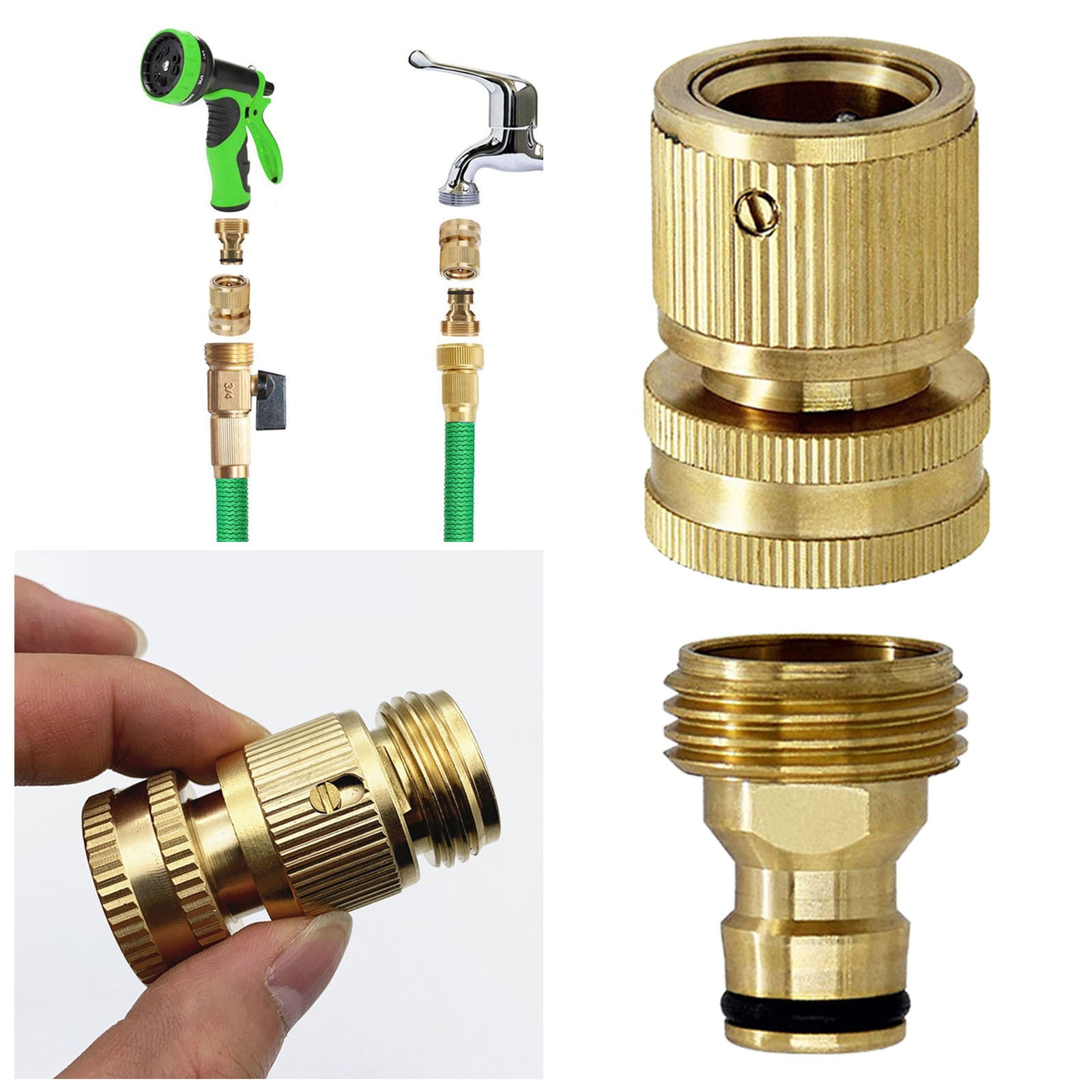 Home Decor Garden Hose Quick Connect Solid Brass Quick Connector Garden Hose Fitting Water Hose ...