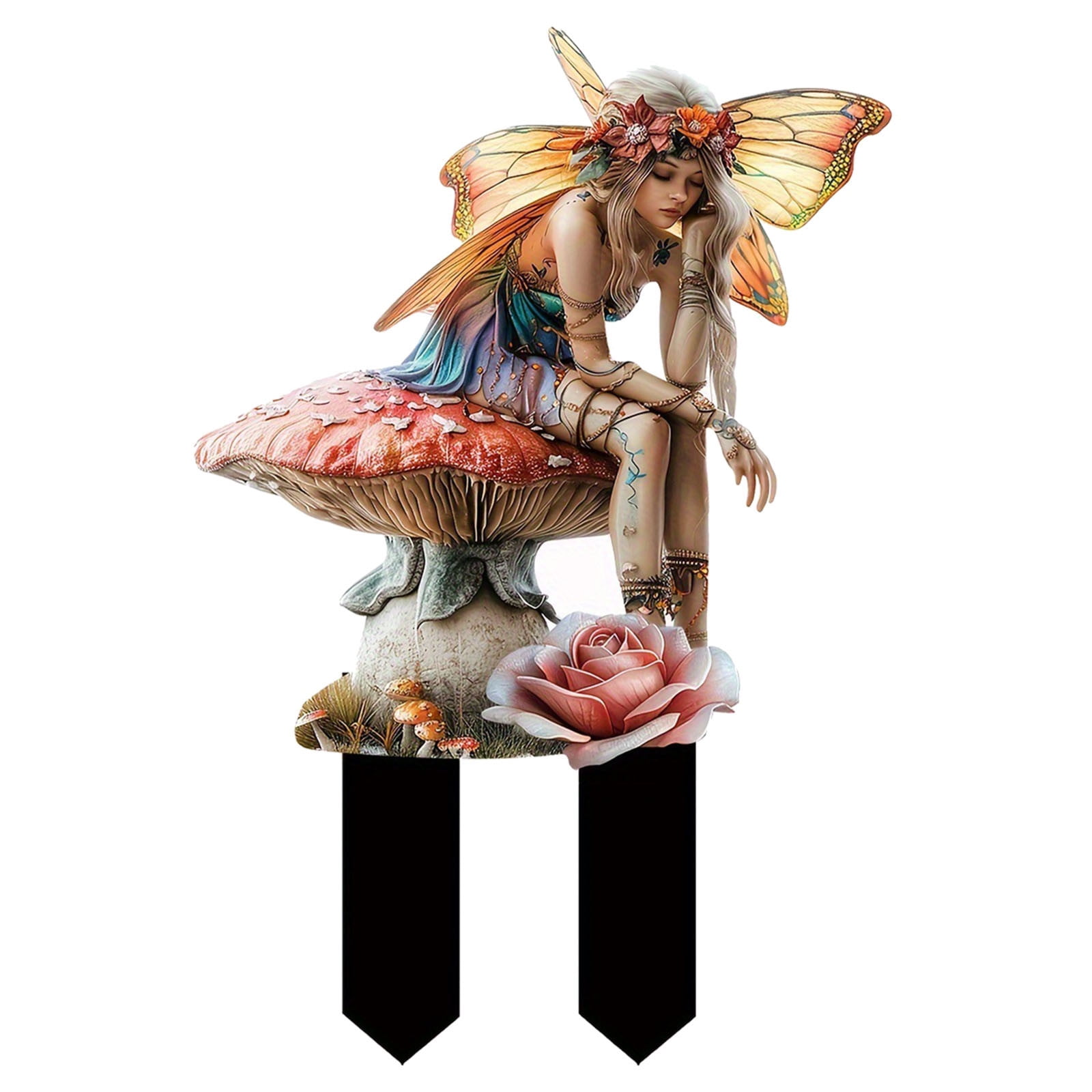 Home Decor Garden Markers Acrylic Card Slot Whimsical Fairy Planter ...