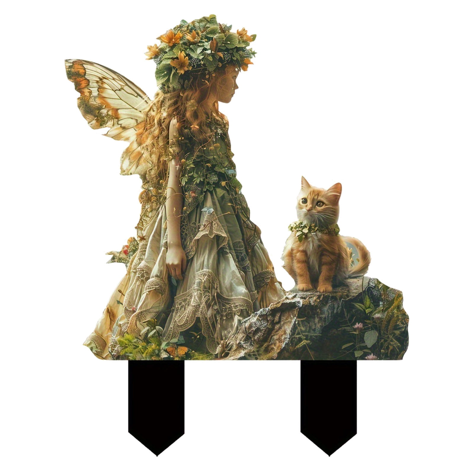Home Decor Garden Markers Acrylic Card Slot Whimsical Fairy Planter ...
