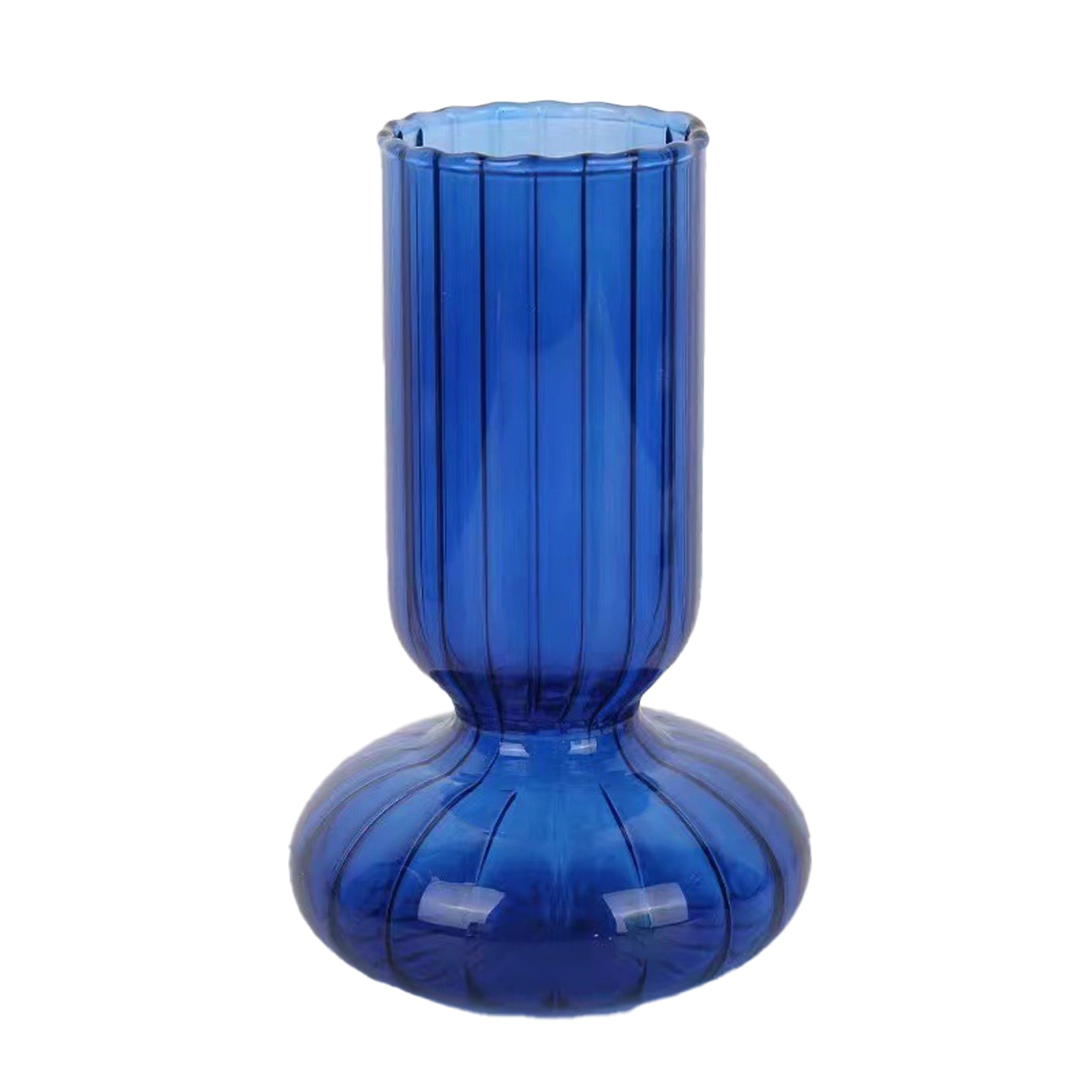 Home Decor Glass Vase Living Room Glass Container Transparent Striped ...