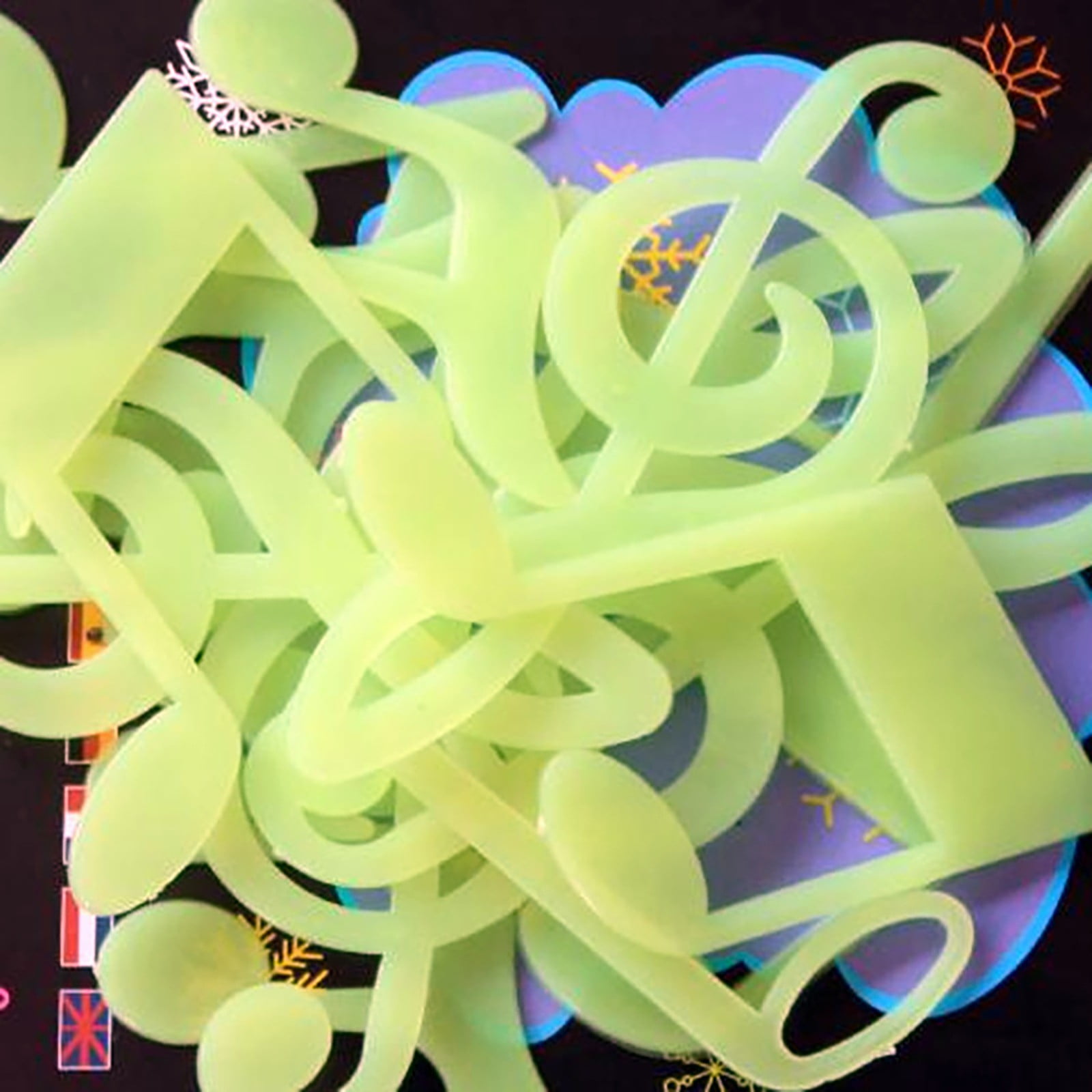 Home Decor Glow In The Dark Music Wall Sticker Note Staff Decoration ...