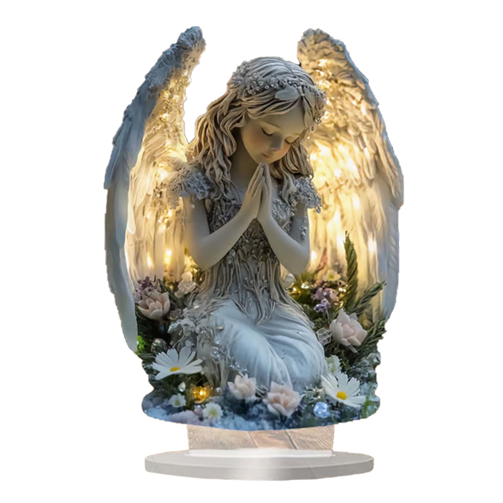 Home Decor Gorgeous Angel Wings Cross Finely Detailed Win Gs Gracefully ...